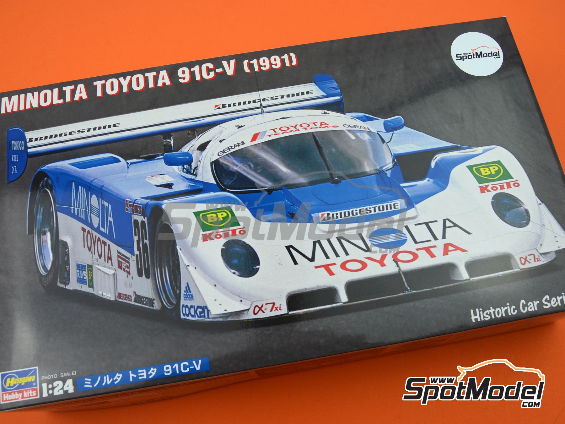 Hasegawa 21156: Car scale model kit 1/24 scale - Toyota 91C-V Tom's Team sponsored by Minolta ...