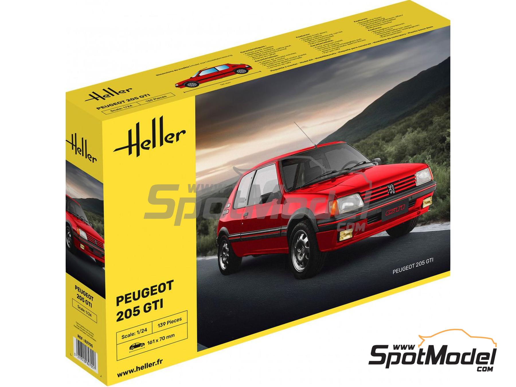Heller 82705: Car scale model kit 1/24 scale - Peugeot 205 GTI (ref. 82705) | SpotModel
