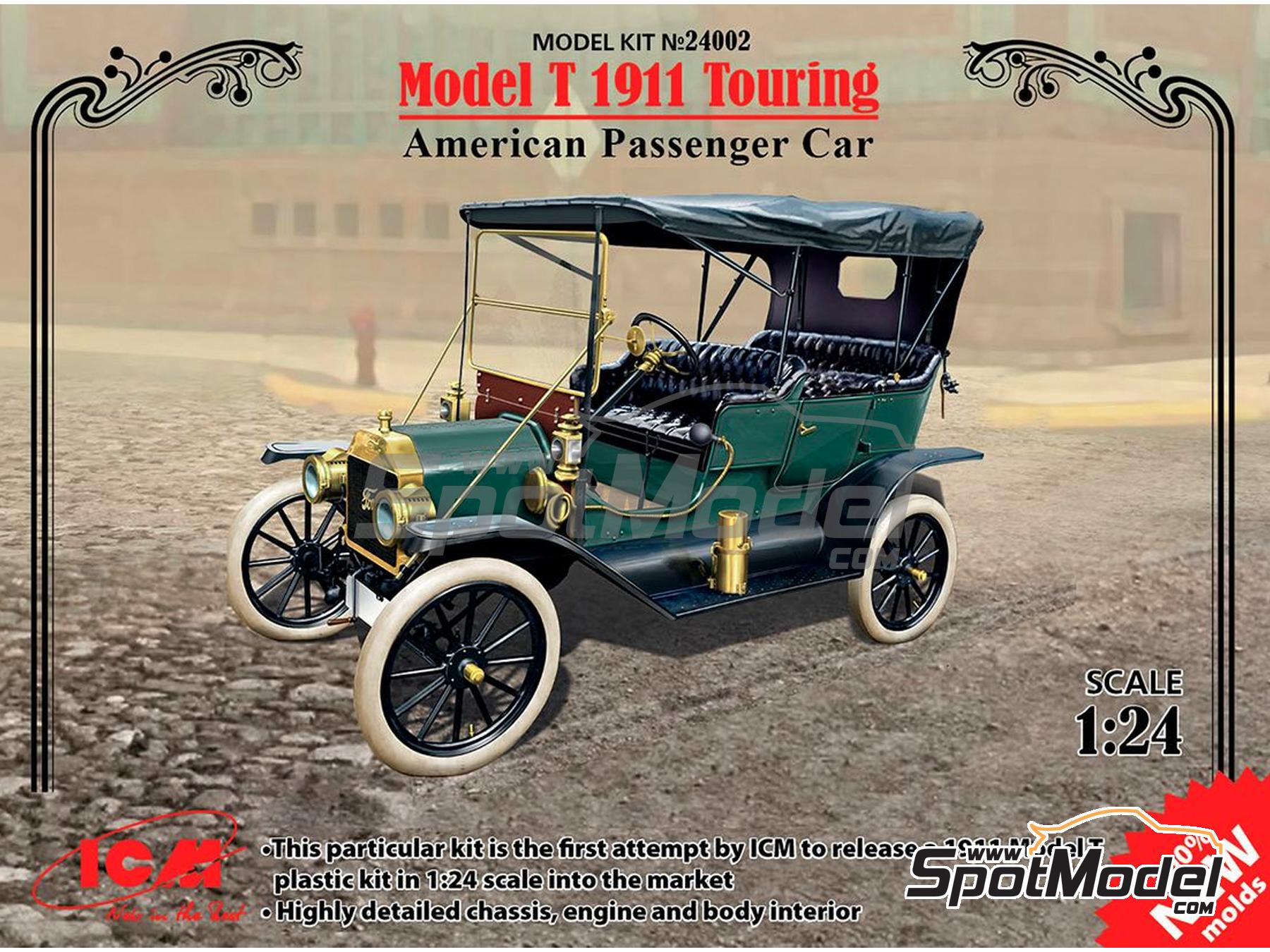 ICM 24002: Car scale model kit 1/24 scale - Ford Model T Touring 1911 ...