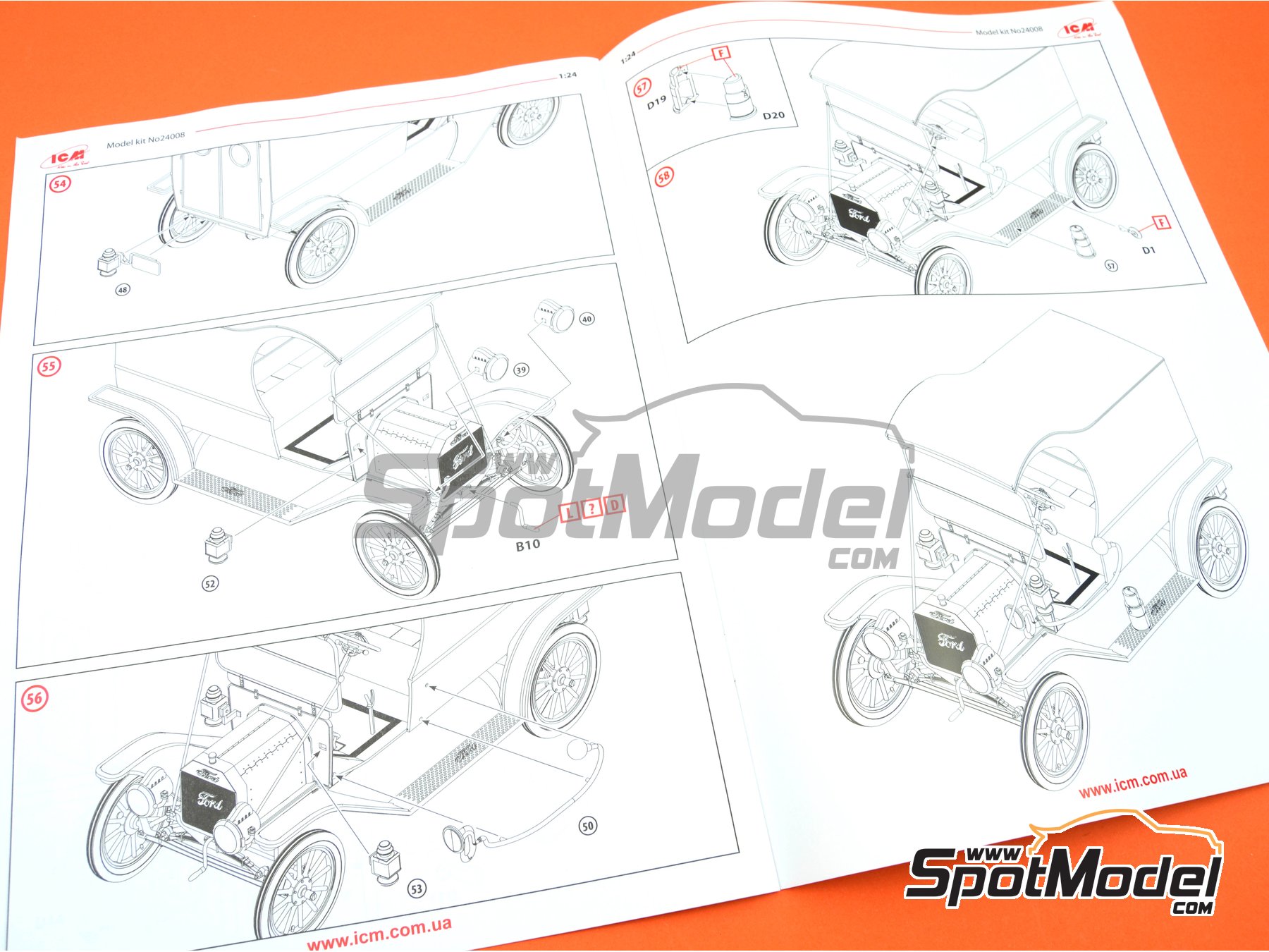 ICM 24008: Car scale model kit 1/24 scale - Ford Model T Light Delivery ...