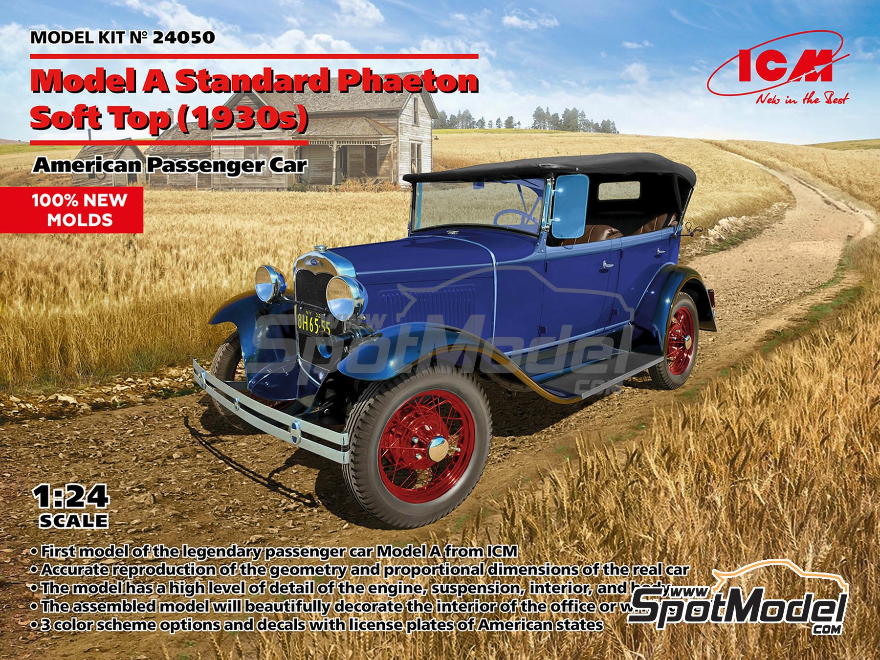 ICM 24050: Car scale model kit 1/24 scale - Ford Model A Standard ...