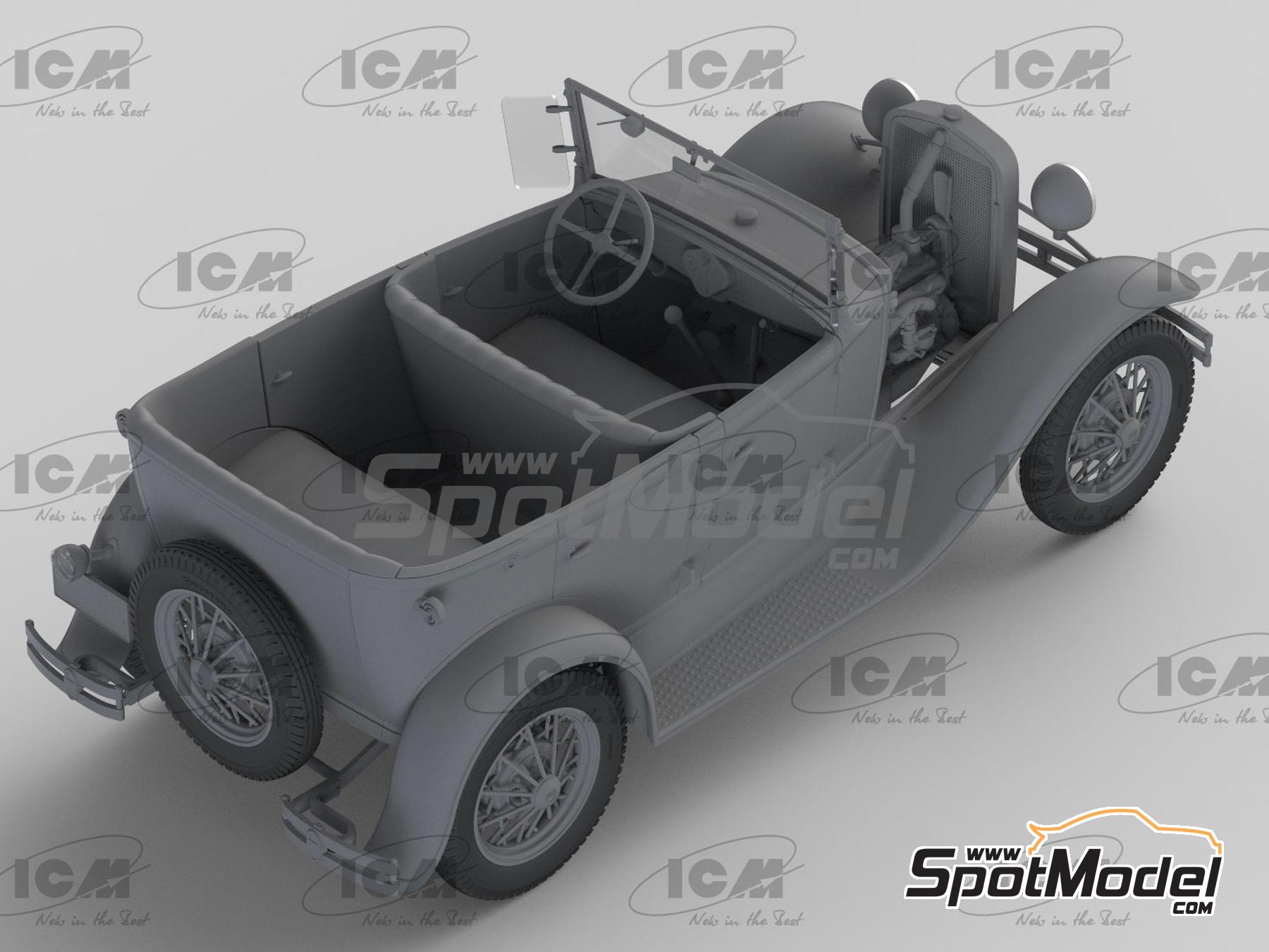 ICM 24050: Car scale model kit 1/24 scale - Ford Model A Standard Phaeton Soft Top 1930 (ref ...