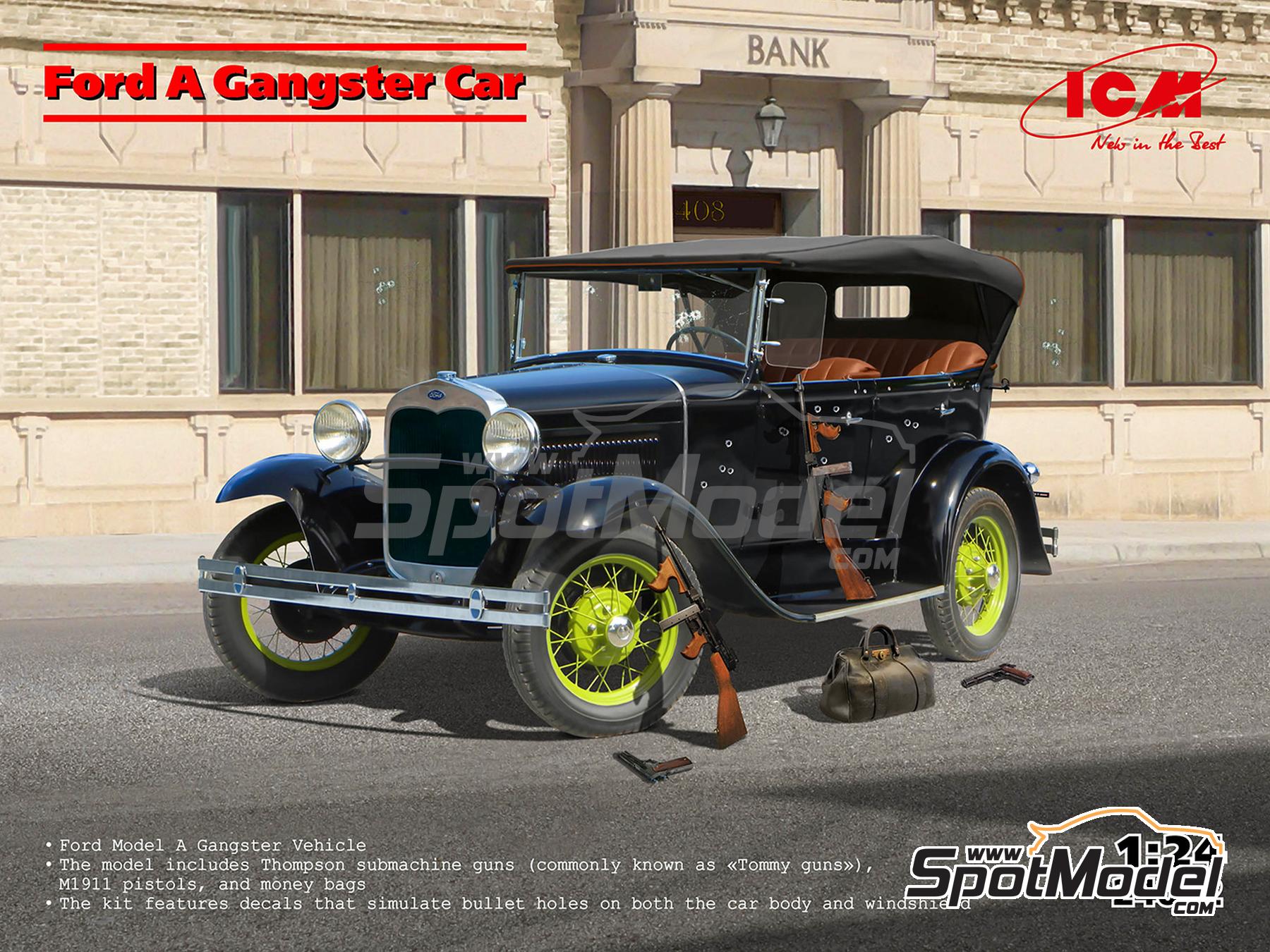 ICM 24052: Car scale model kit 1/24 scale - Ford A Ganster Car (ref ...