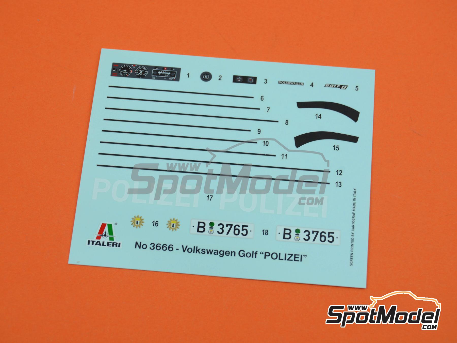 Italeri 3666: Car scale model kit 1/24 scale - Volkswagen Golf I ...