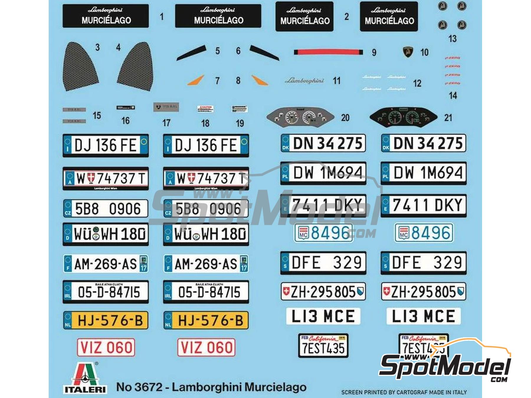 Italeri 3672: Car scale model kit 1/24 scale - Lamborghini Murcielago (ref. 3672) | SpotModel