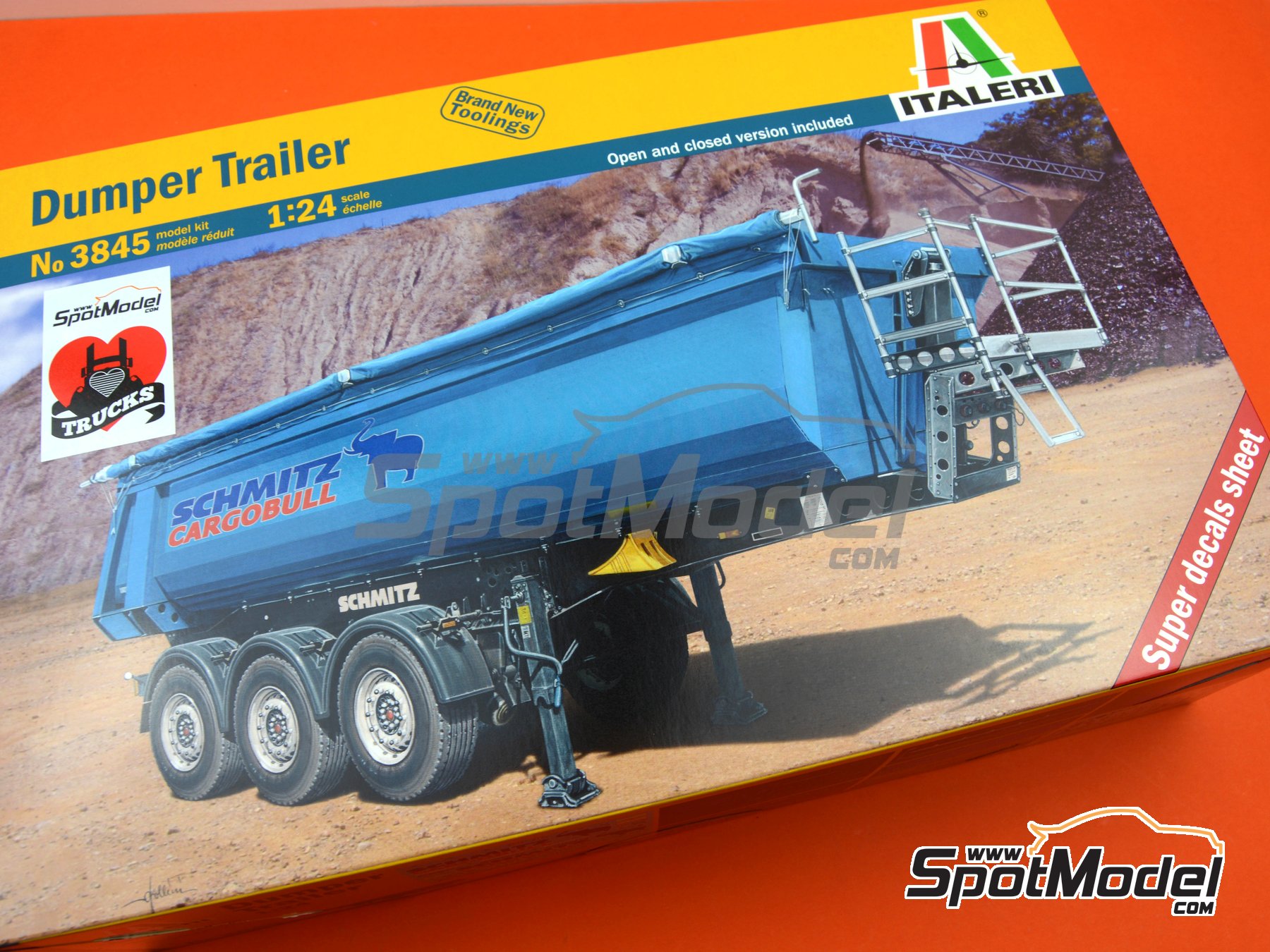 Italeri 3845: Trailer scale model kit 1/24 scale - Dumper trailer (ref ...