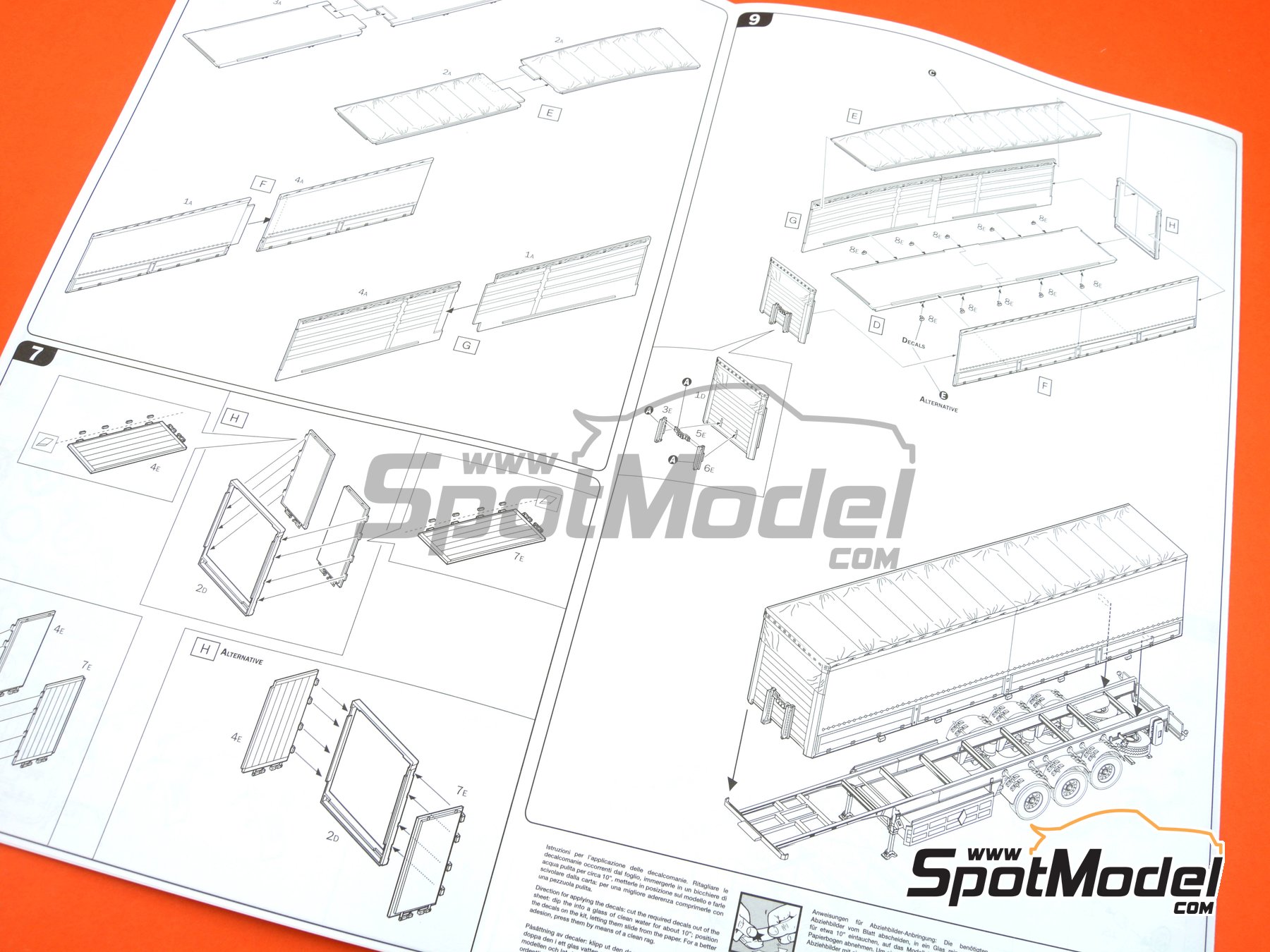 Italeri 3885: Trailer scale model kit 1/24 scale - Cargo trailer (ref ...