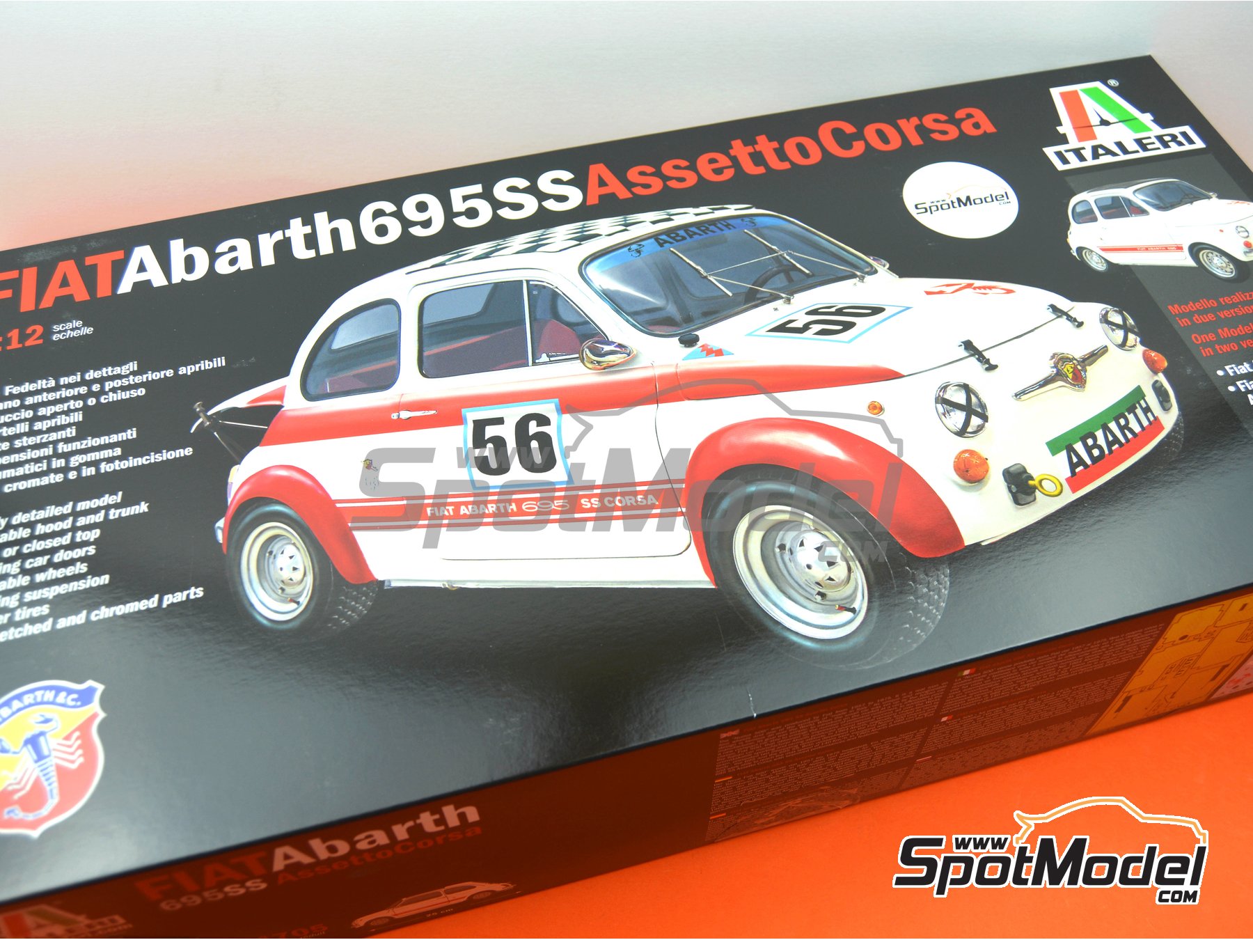 Italeri 4705: Car scale model kit 1/12 scale - Fiat Abarth 695 SS ...