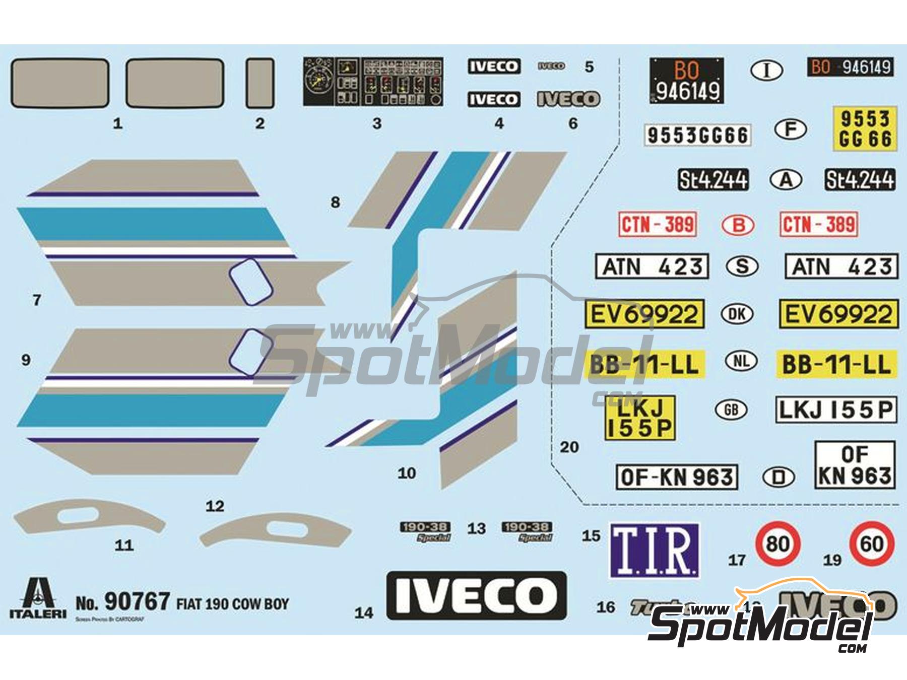Italeri 90767: Tractor head scale model kit 1/24 scale - Iveco Fiat 190 ...