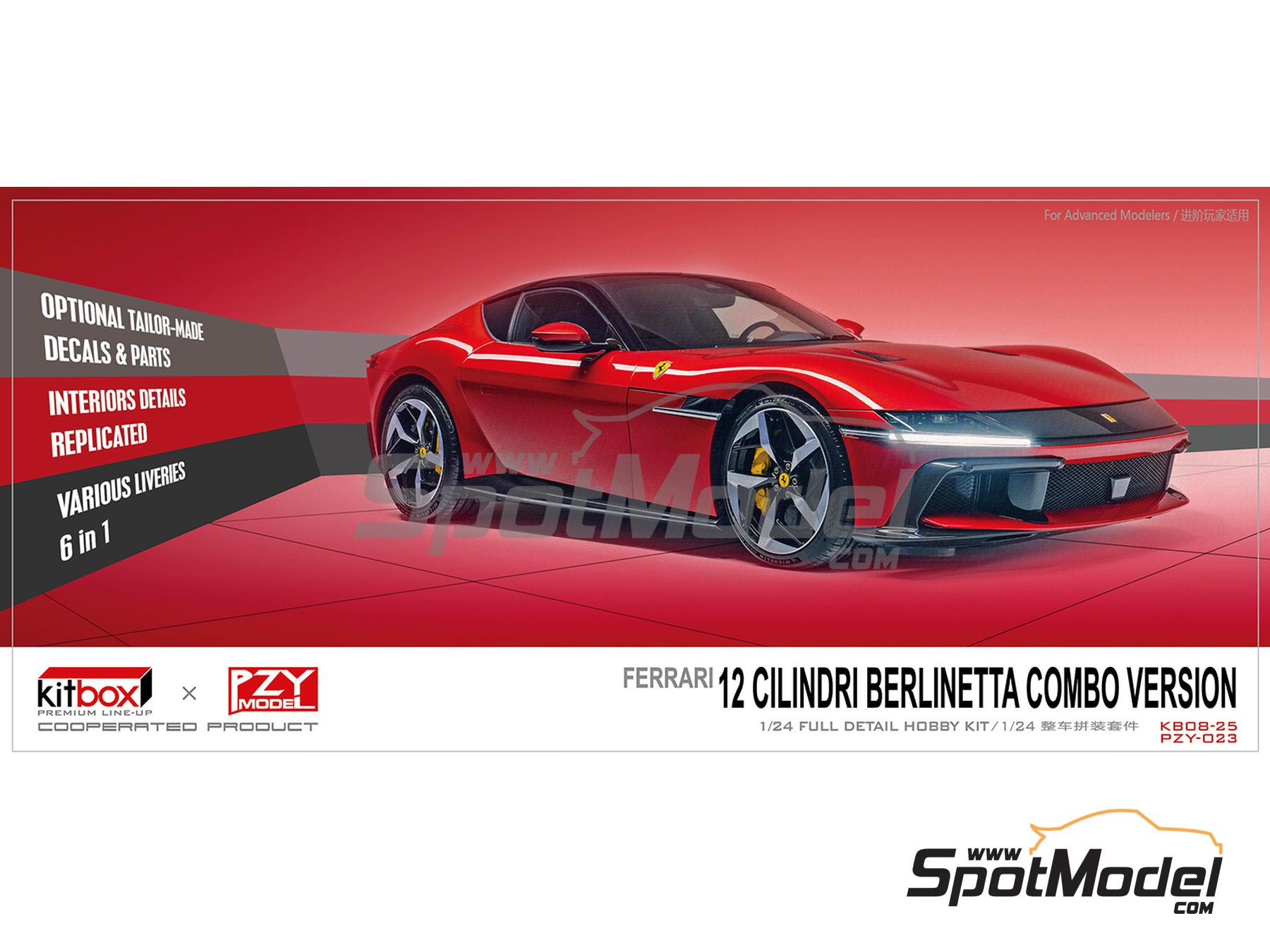 Kitbox PZY Model KB08-25: Car scale model kit 1/24 scale - Ferrari 12 ...