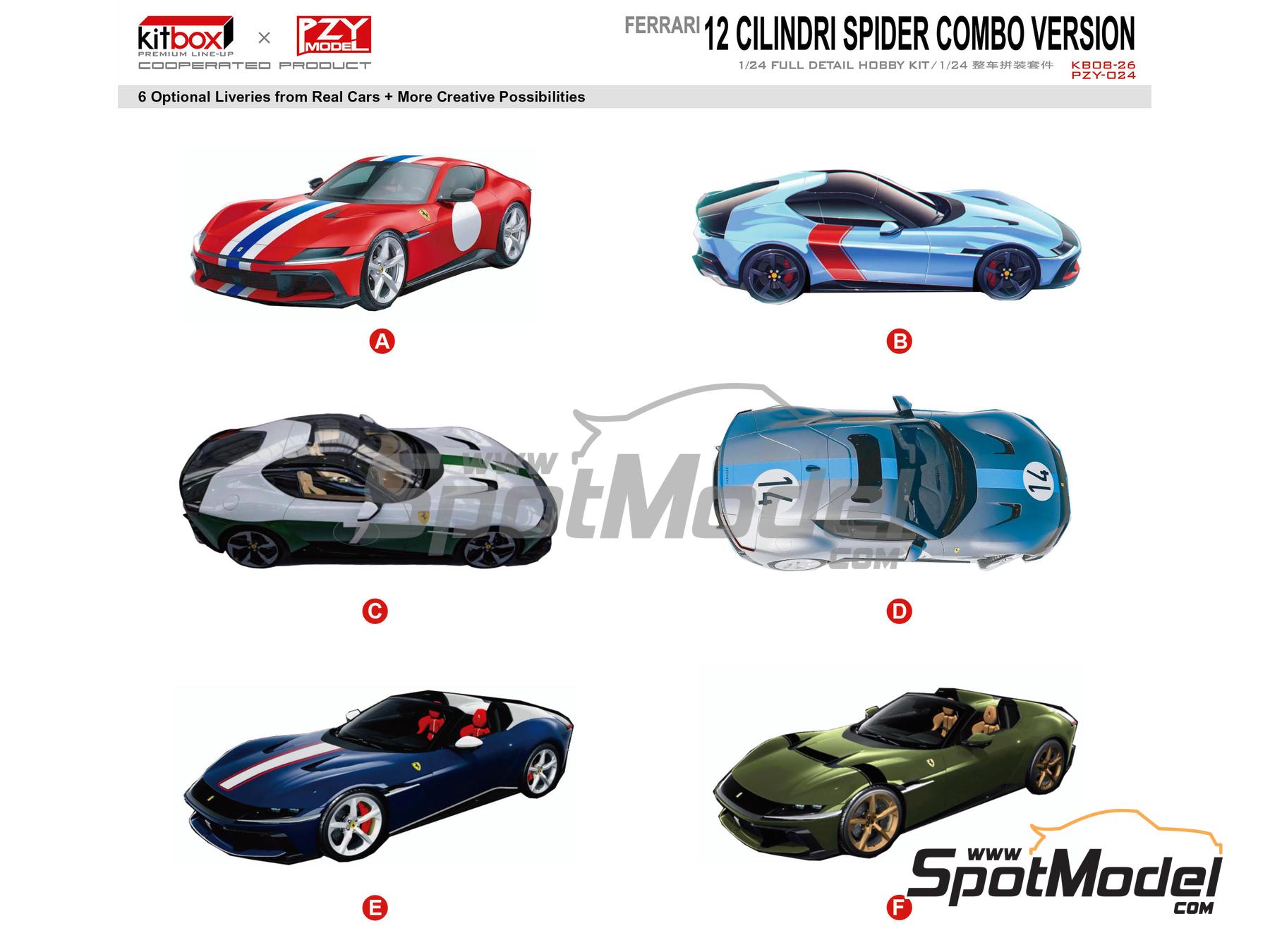 Kitbox PZY Model KB08-26: Car scale model kit 1/24 scale - Ferrari 12 ...