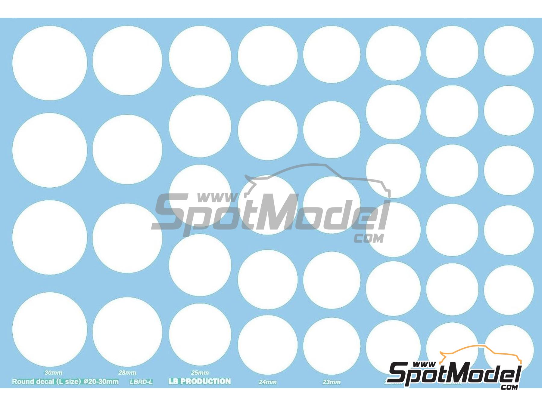 LB Production LBRD-L: Decals 1/24 scale - White Round - Large size (ref ...