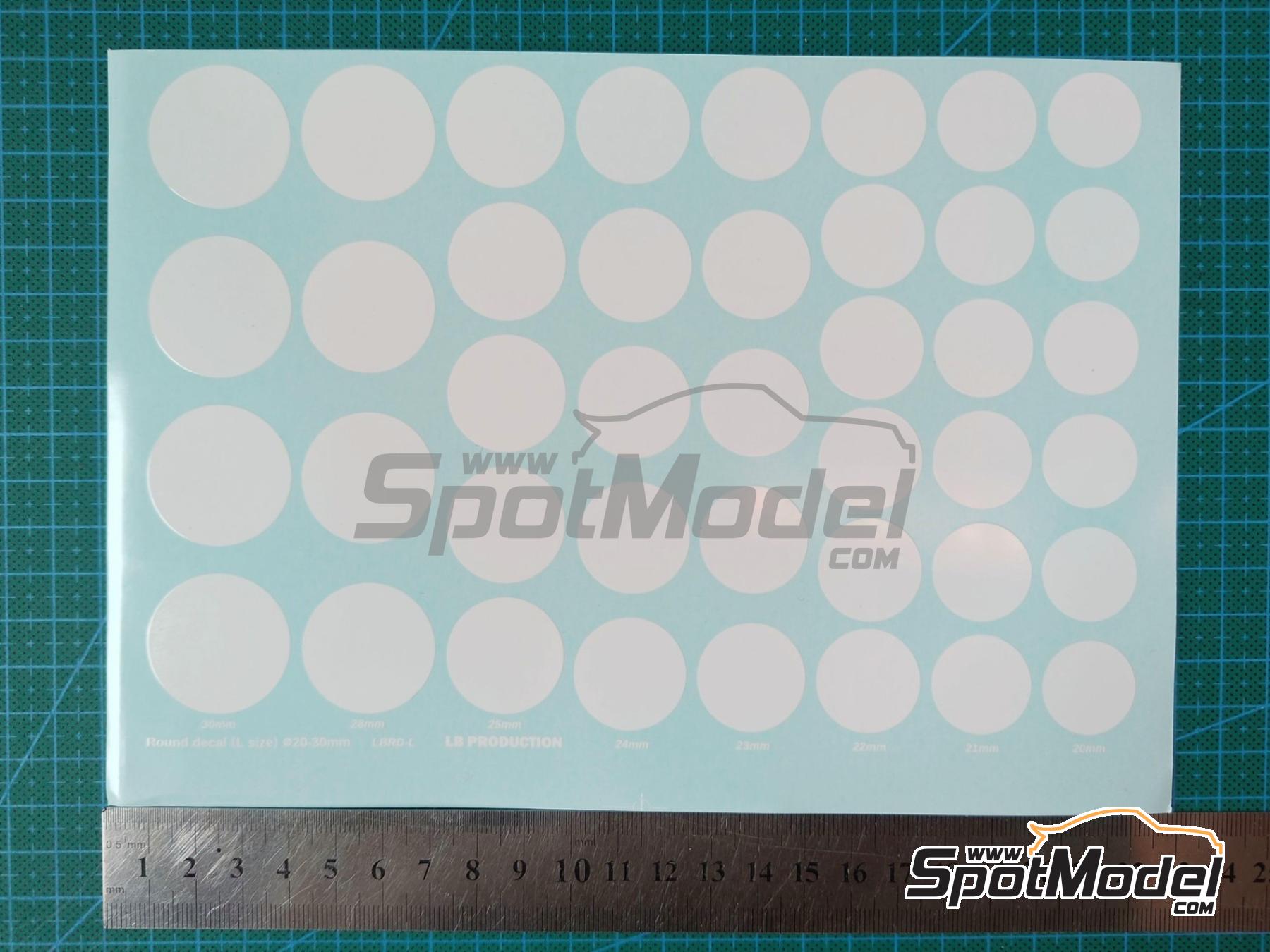 LB Production LBRD-L: Decals 1/24 scale - White Round - Large size (ref ...