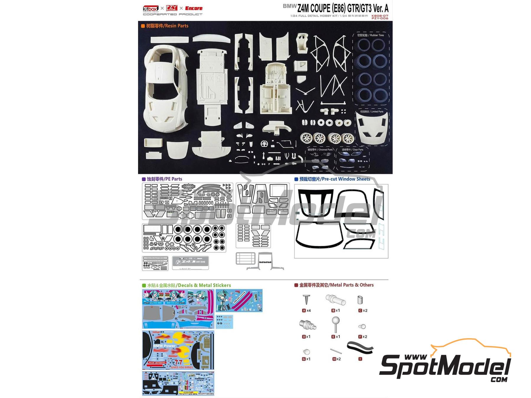 Miniature CS024: Car scale model kit 1/24 scale - BMW Z4M Coupe E86 GTR ...