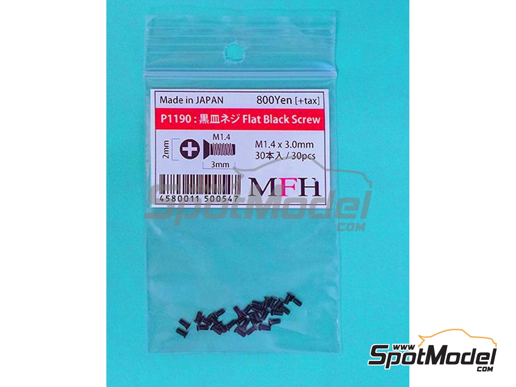 Model Factory Hiro P1190: Fasteners - Flat black micro-screw - 30 units ...