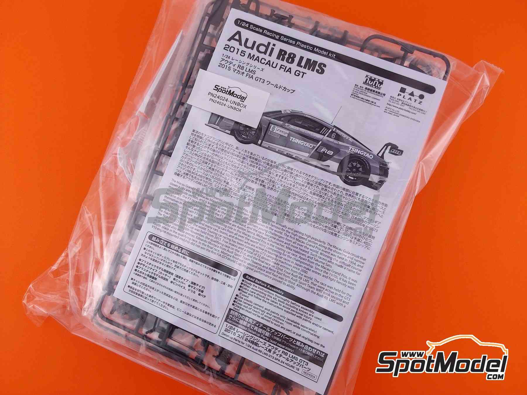 Nunu PN24024-UNBOX: Car scale model kit 1/24 scale - Audi R8 LMS GT3 2015 (ref. PN24024-UNBOX ...