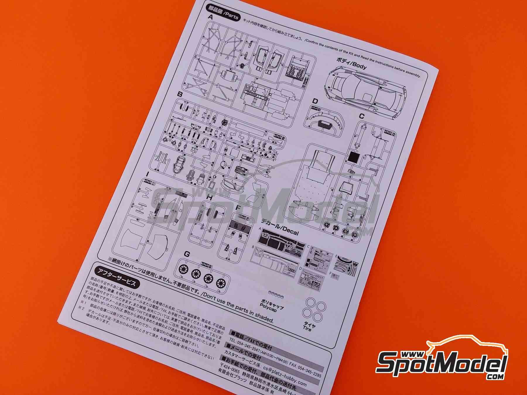 Nunu PN24024-UNBOX: Car scale model kit 1/24 scale - Audi R8 LMS GT3 2015 (ref. PN24024-UNBOX ...