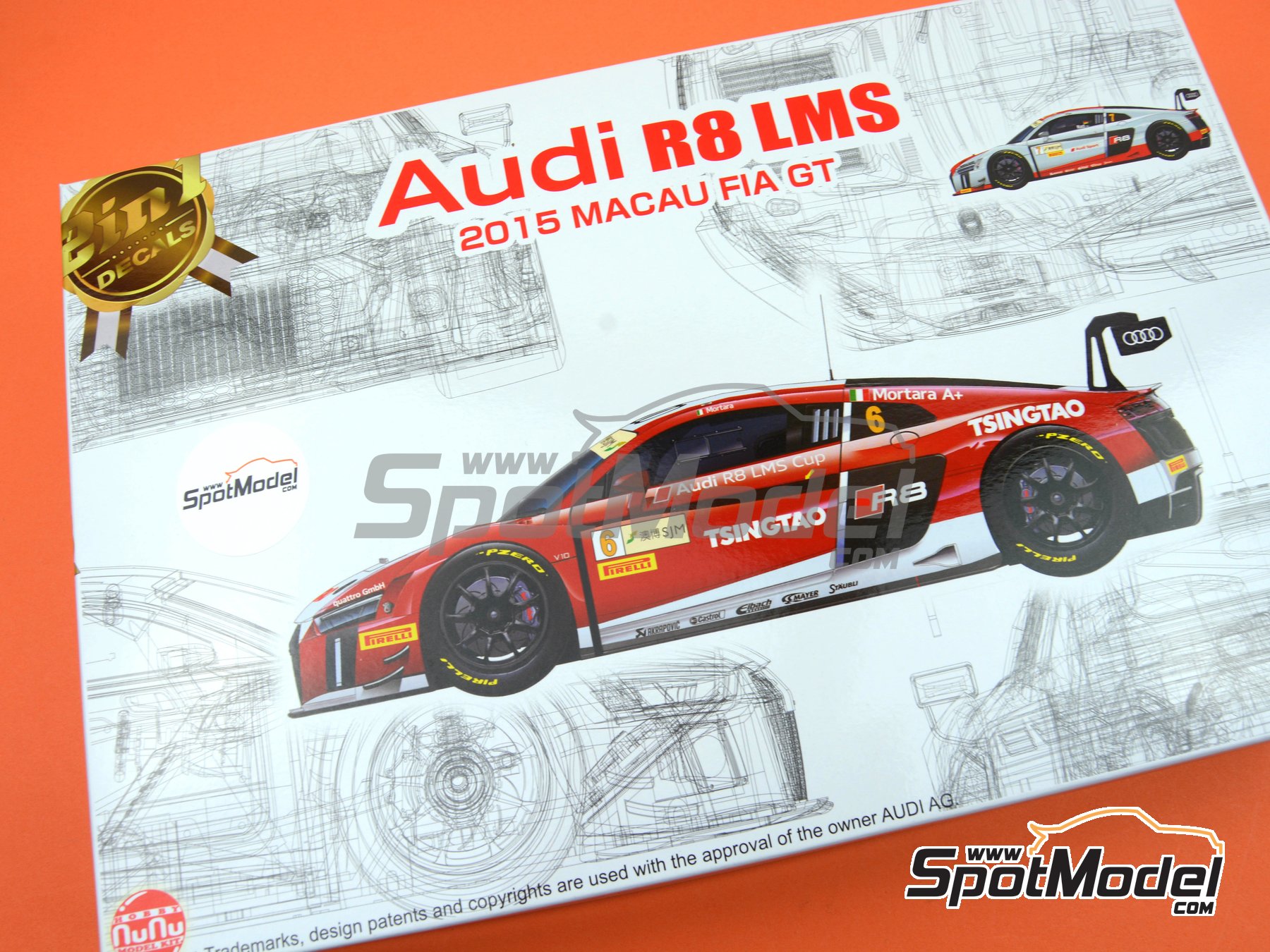 Nunu NU-24024: Car scale model kit 1/24 scale - Audi R8 LMS GT3 Audi Sport Customer Racing Team ...