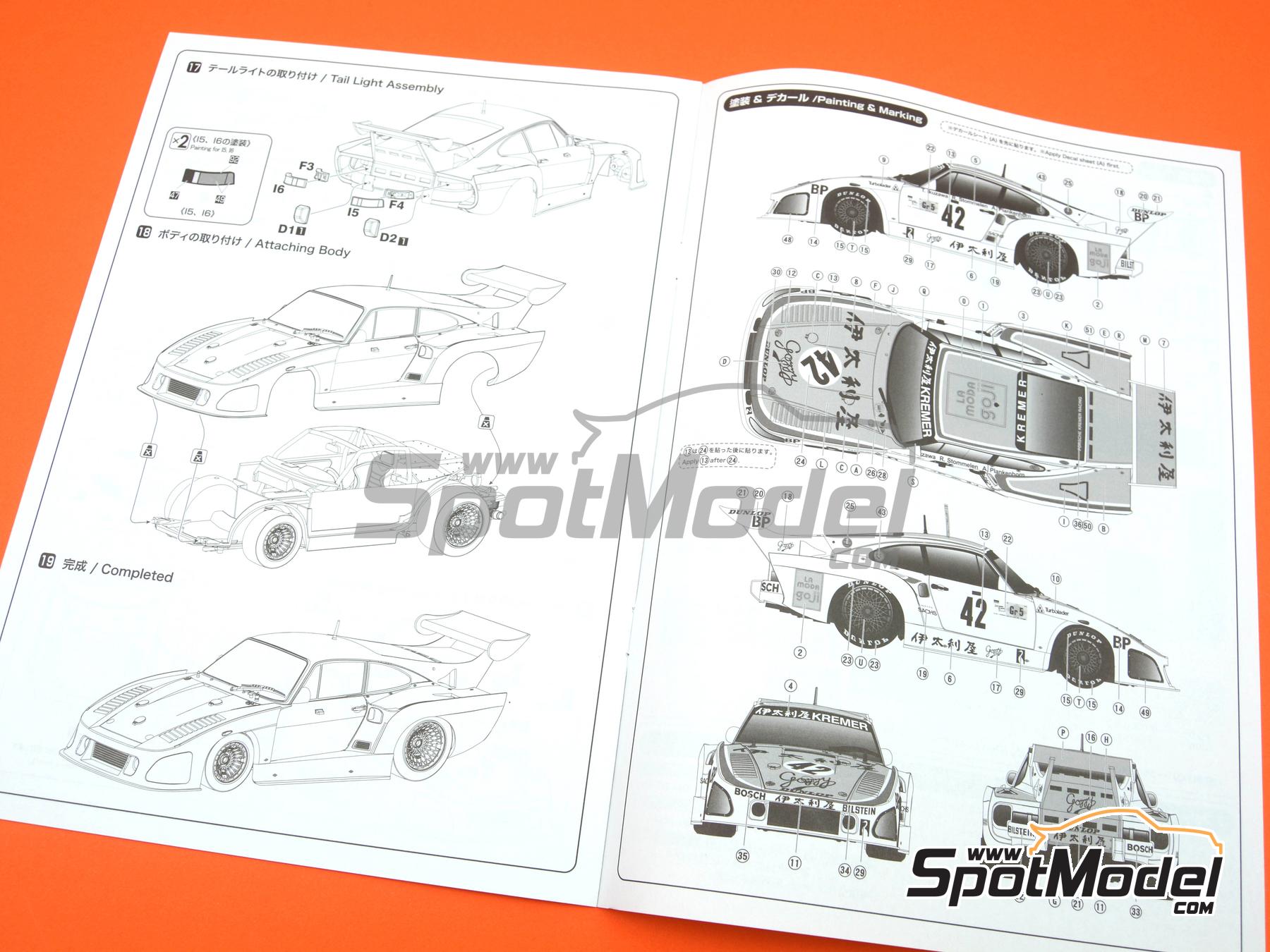 Nunu PN24029: Car scale model kit 1/24 scale - Porsche Kremer 935 K3 ...