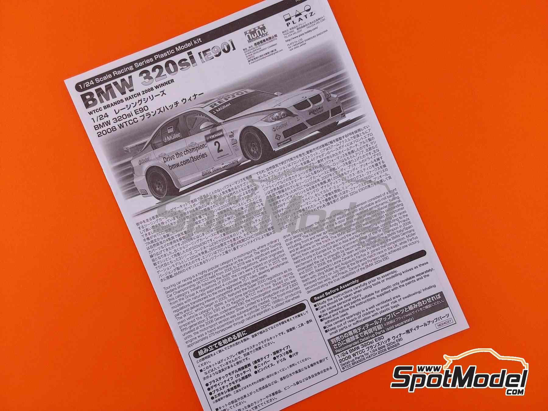 Nunu PN24037-UNBOX: Car scale model kit 1/24 scale - BMW 320si E90 2008 ...