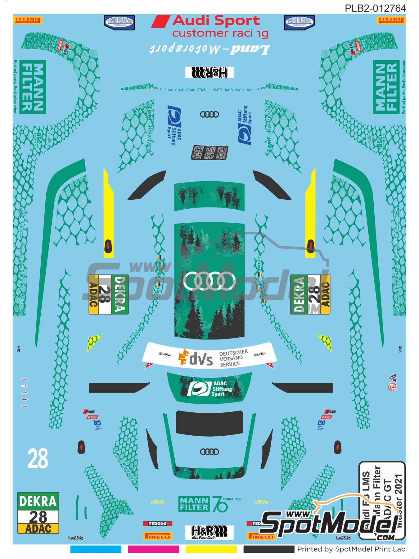 Print Lab Decals PLB2-012764: Marking / livery 1/27 scale - Audi R8 LMS ...