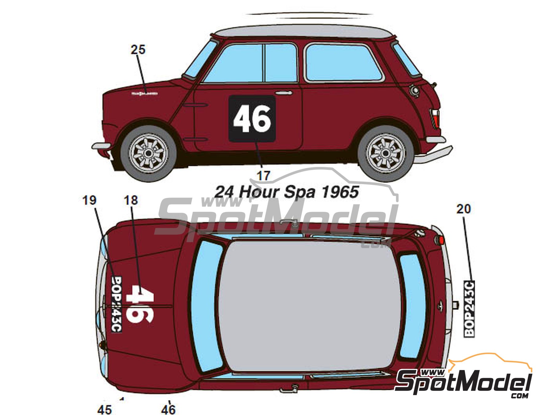 Print Lab Decals PLB2-222924: Marking / livery 1/43 scale - Mini Cooper ...