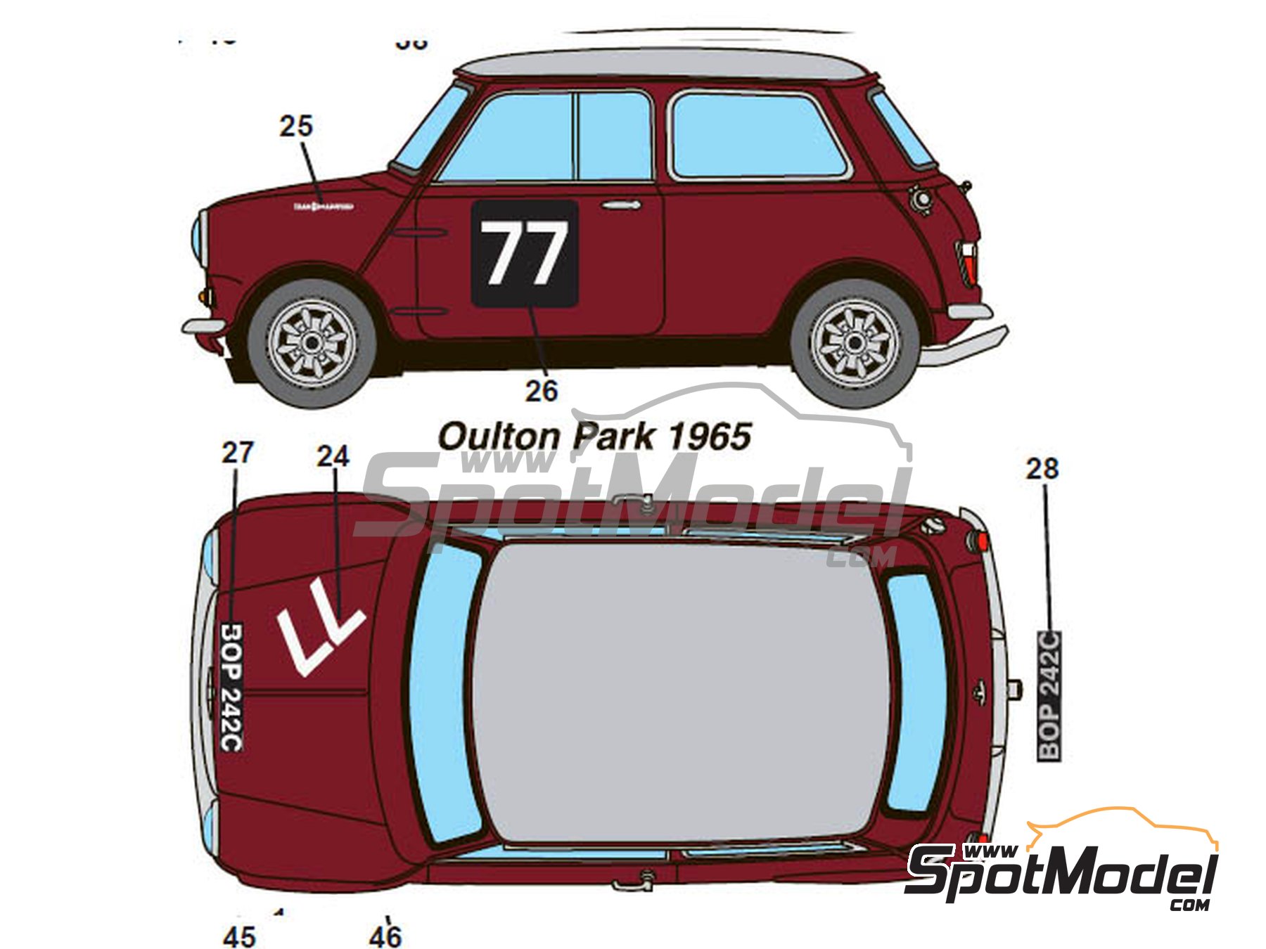 Print Lab Decals PLB2-222924: Marking / livery 1/43 scale - Mini Cooper ...