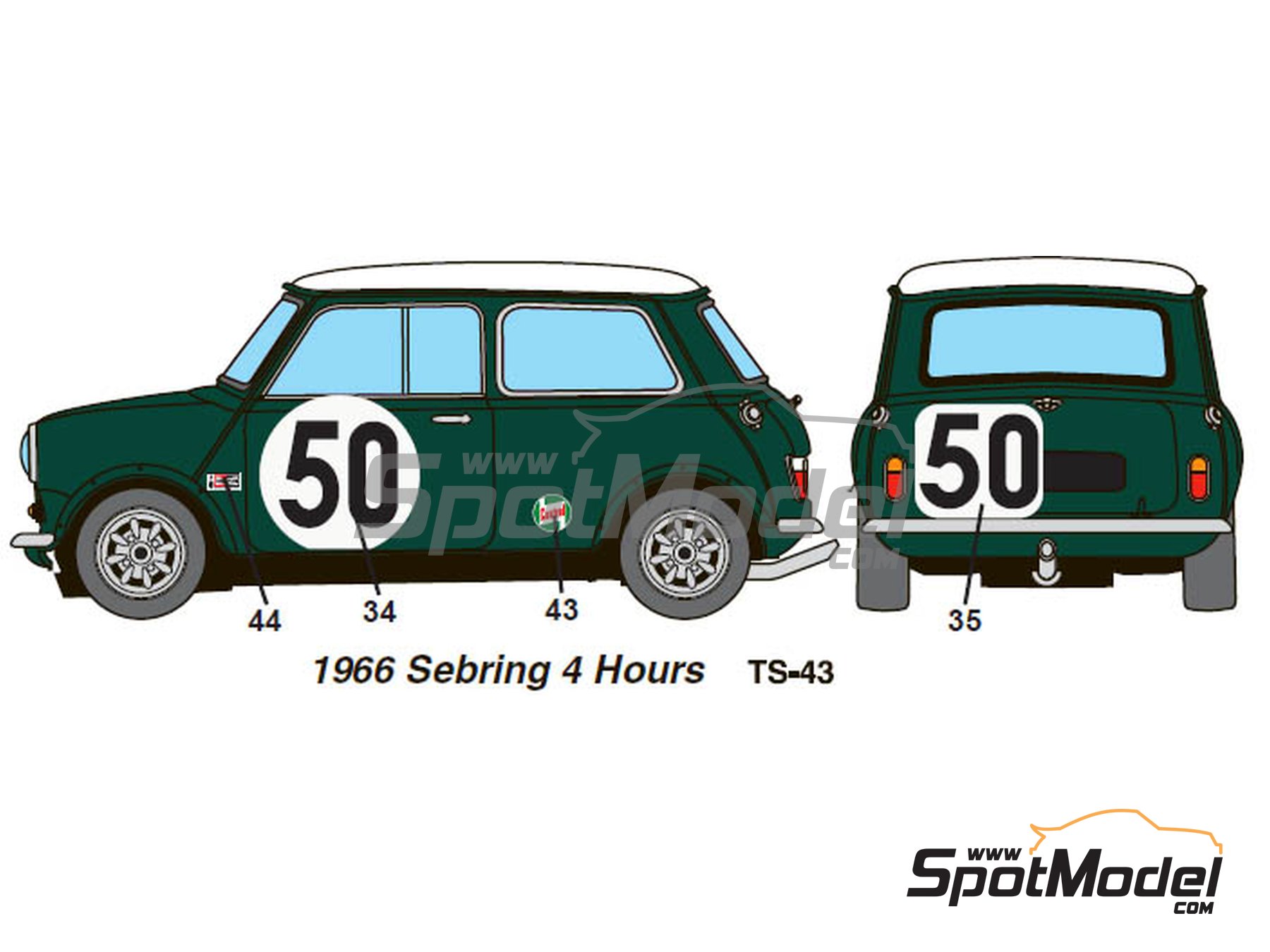 Print Lab Decals PLB2-222924: Marking / livery 1/43 scale - Mini Cooper ...