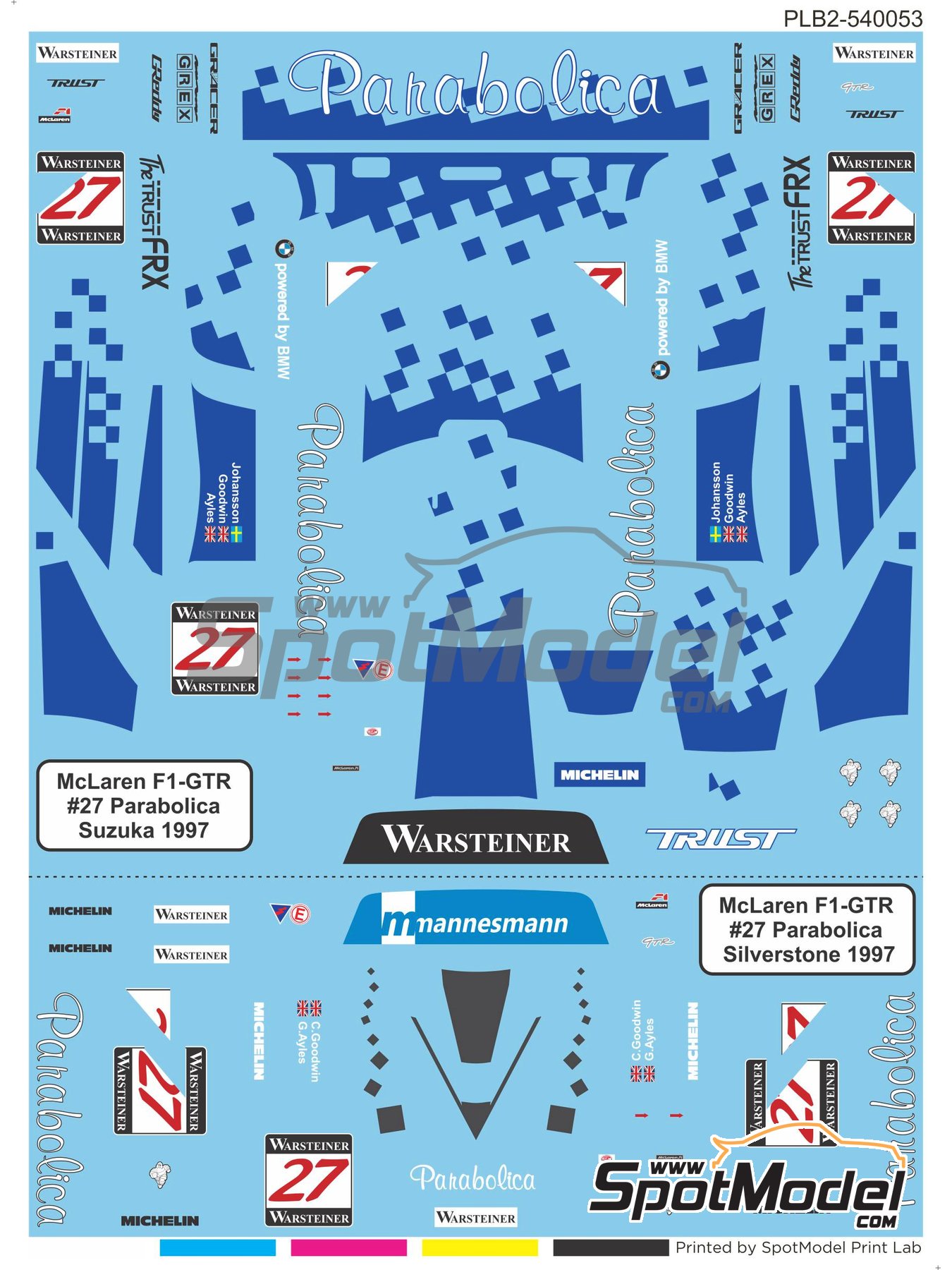 Print Lab Decals PLB2-540053: Marking / livery 1/27 scale - McLaren F1 ...