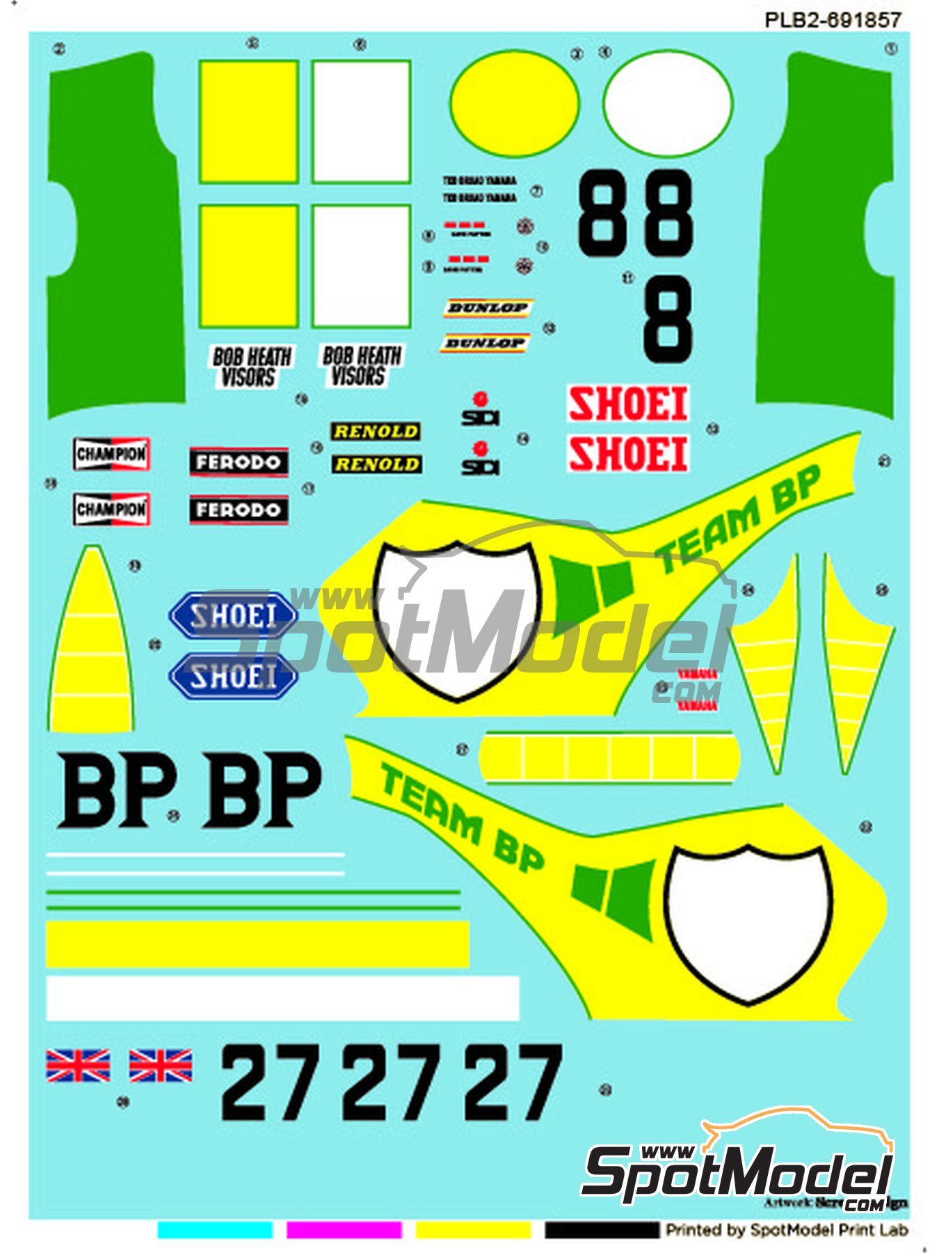 Print Lab Decals PLB2-691857: Decals 1/12 scale - Dave Potter Yamaha ...
