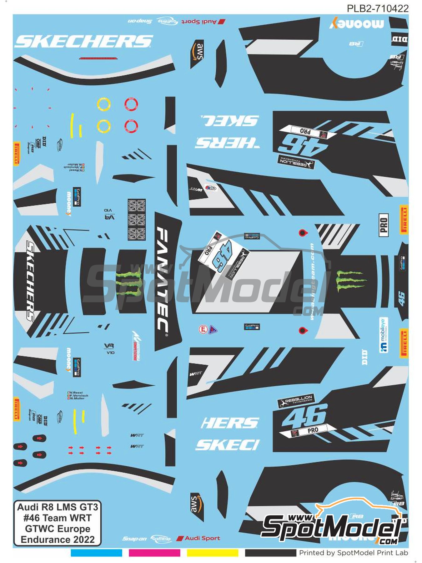 Print Lab Decals PLB2-710422: Marking / livery 1/27 scale - Audi R8 LMS ...