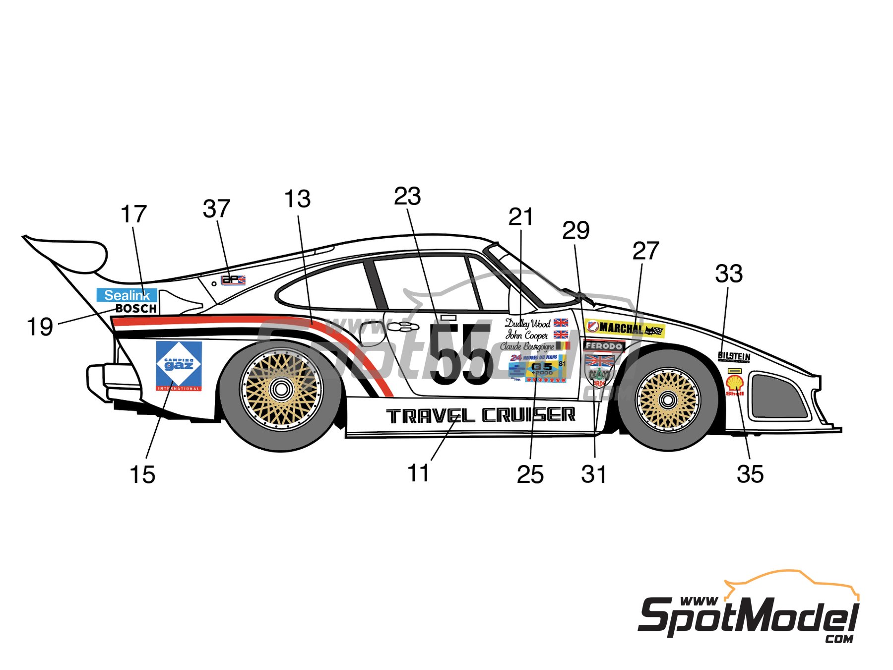 Print Lab Decals PLB2-727540: Marking / livery 1/24 scale - Porsche ...