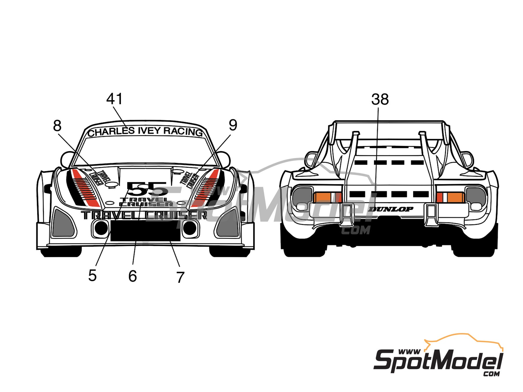 Print Lab Decals PLB2-727540: Marking / livery 1/24 scale - Porsche ...