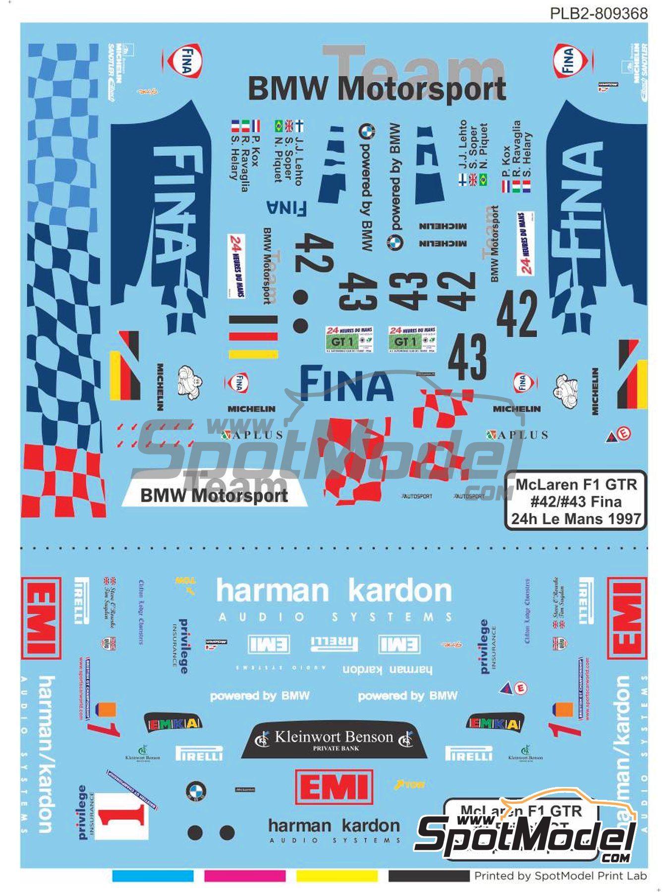 Print Lab Decals PLB2-809368: Marking / livery 1/27 scale - McLaren F1 ...
