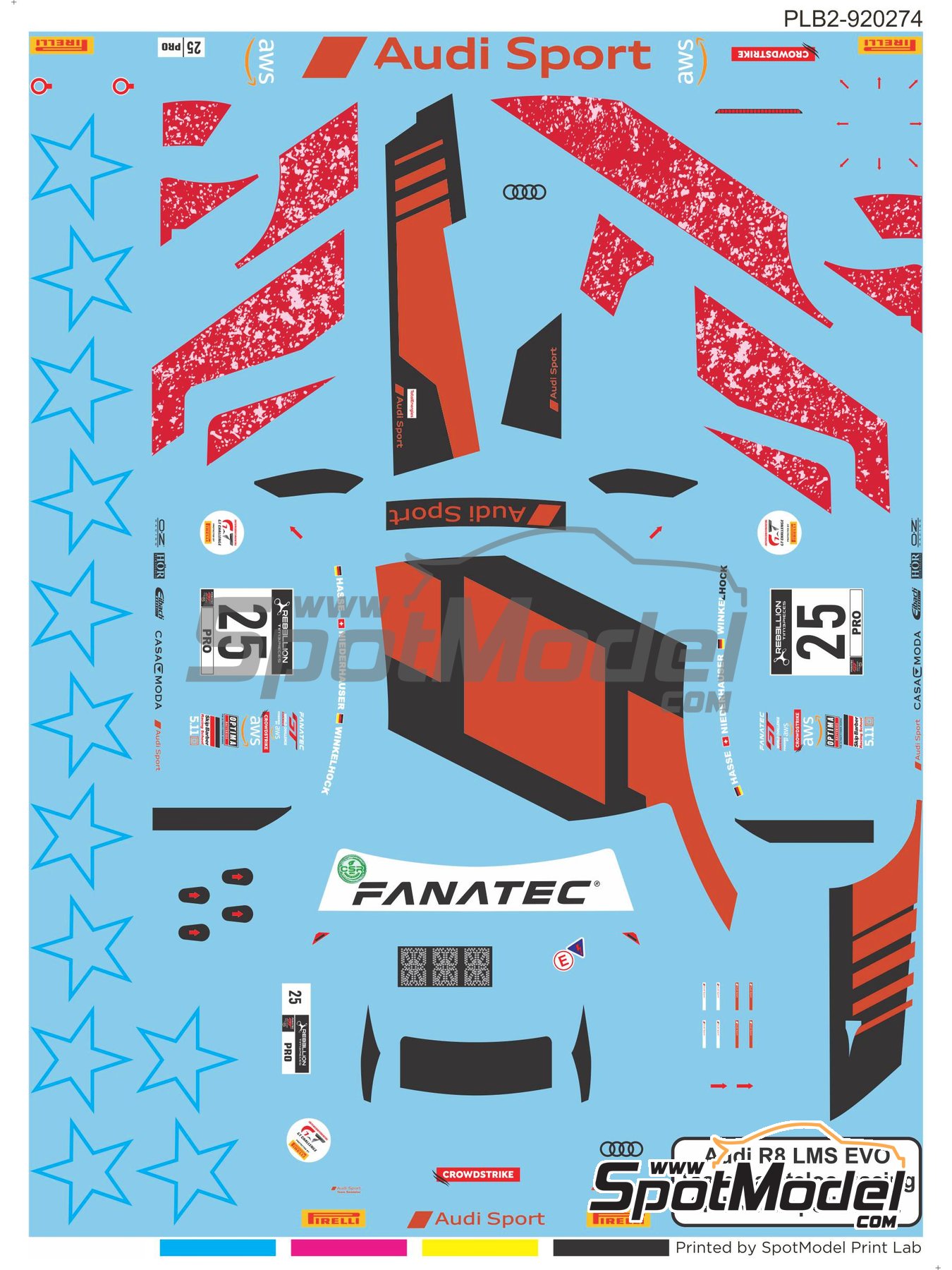 Print Lab Decals PLB2-920274: Marking / livery 1/27 scale - Audi R8 LMS ...