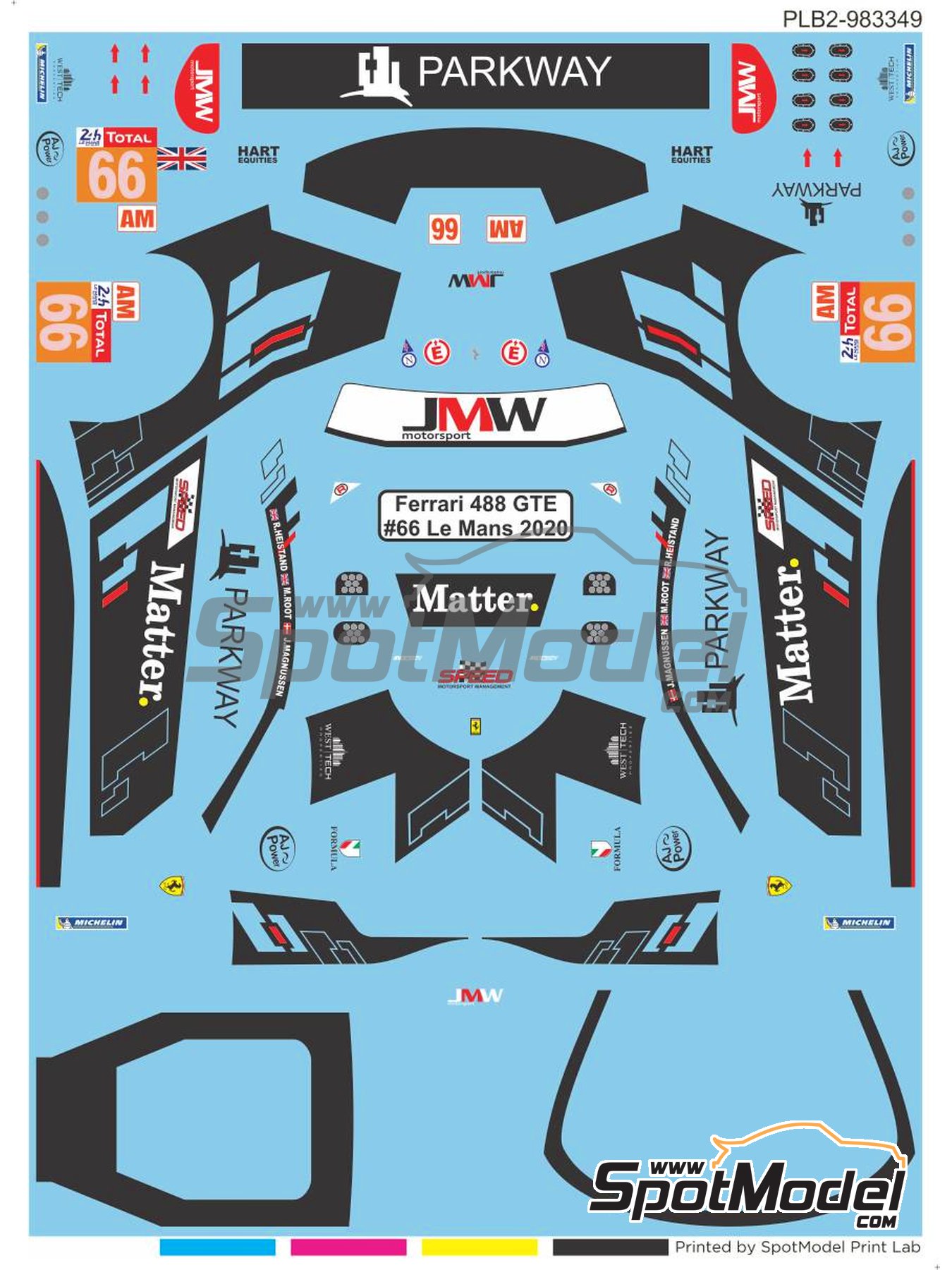 Print Lab Decals PLB2-983349: Marking / livery 1/27 scale - Ferrari 488 ...