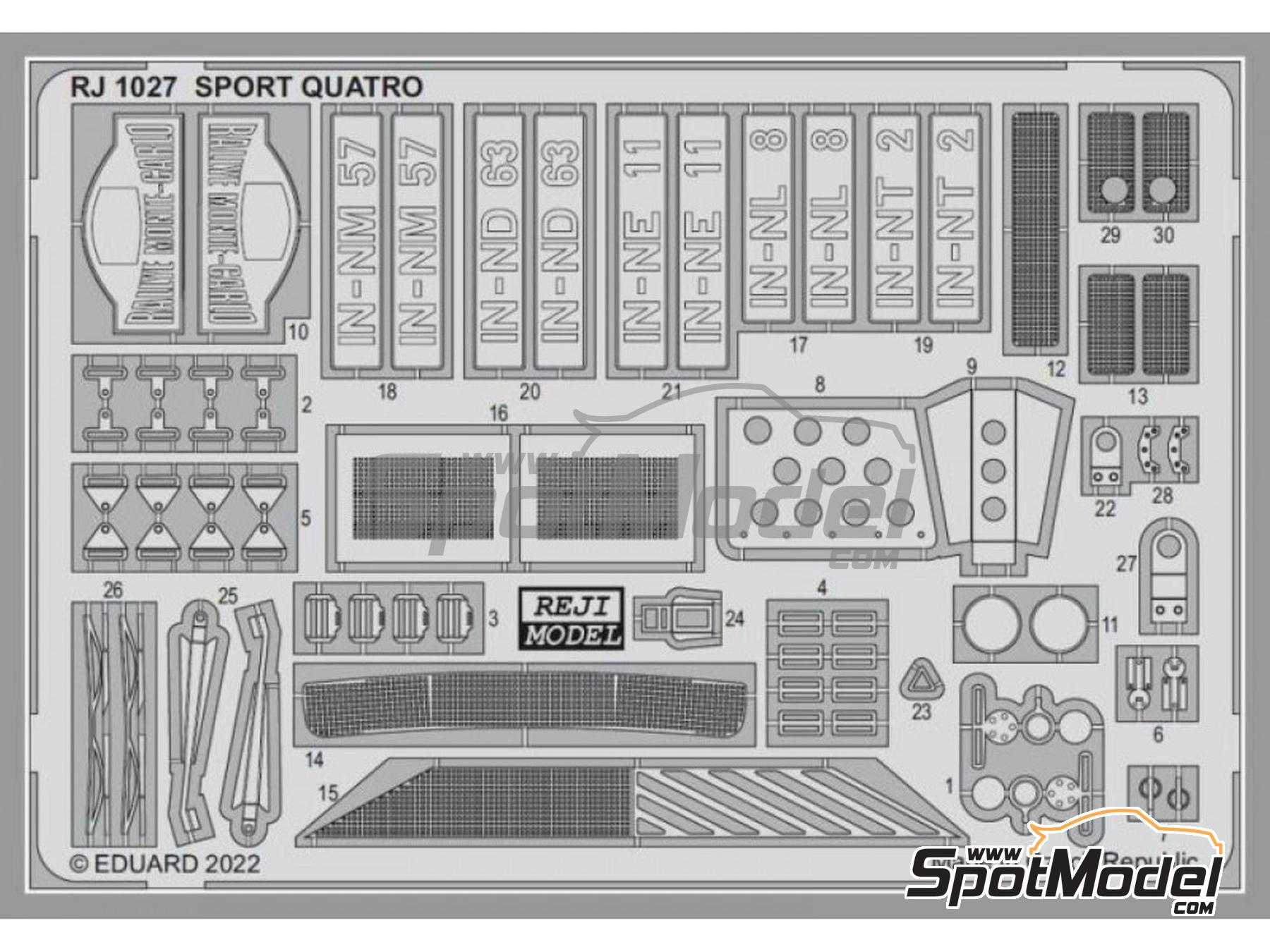 Reji Model 1027: Detail up set 1/24 scale - Audi Sport Quattro S1 - for ...