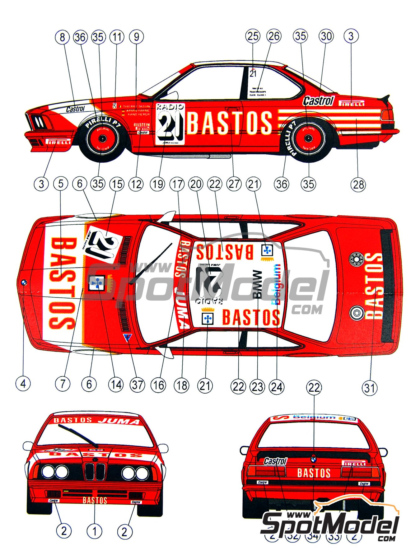 Reji Model 139: Marking / livery 1/24 scale - BMW 635 Csi sponsored by ...