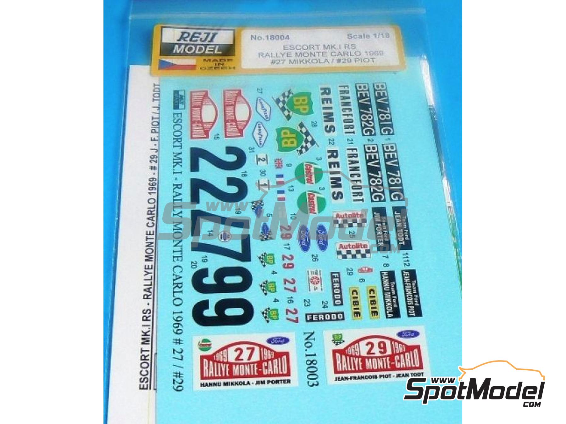 Reji Model 18005: Marking / livery 1/18 scale - Ford Escort RS1600 Mk I ...