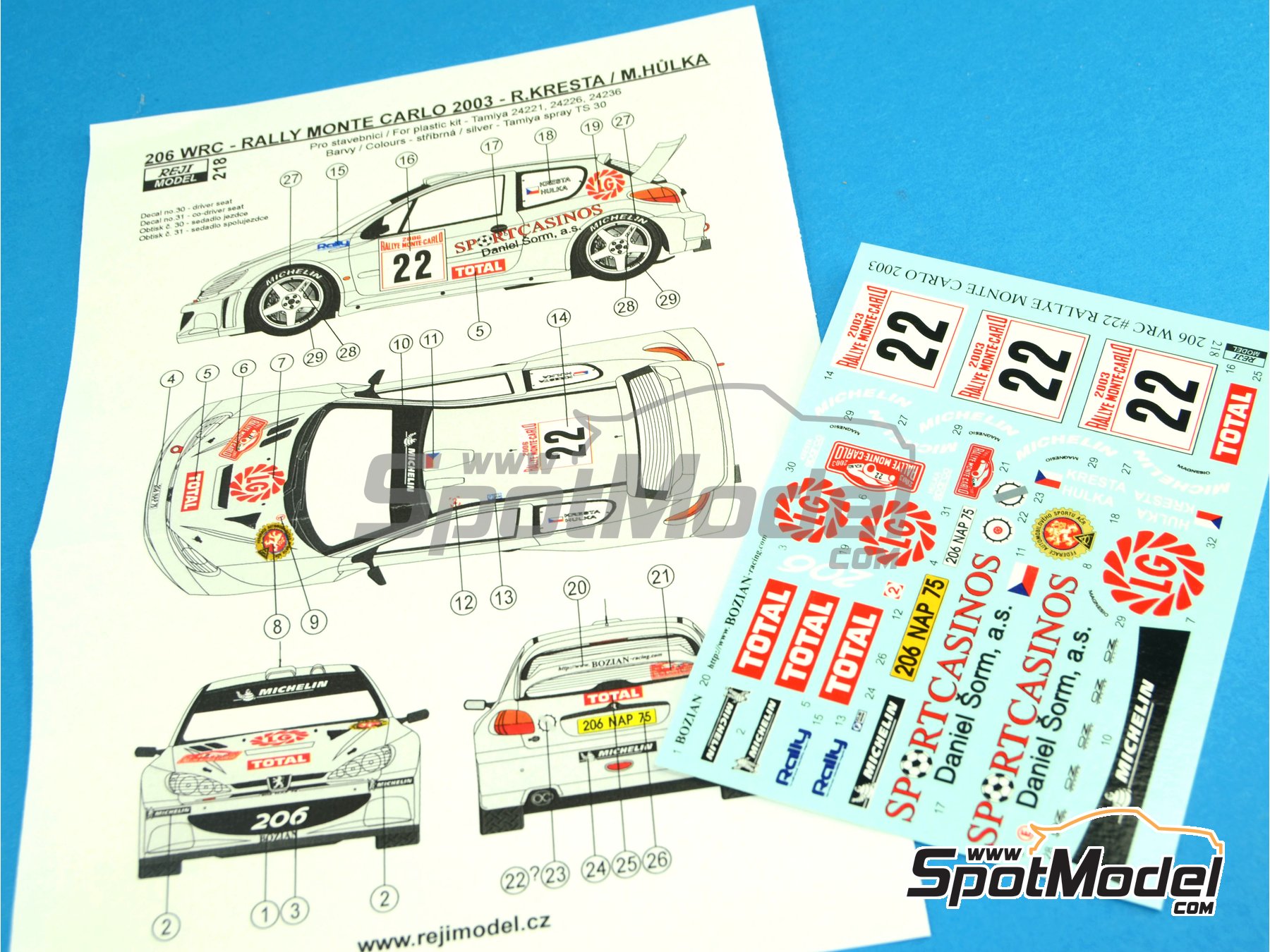 Reji Model 218: Marking / livery 1/24 scale Peugeot 206 WRC sponsored ...