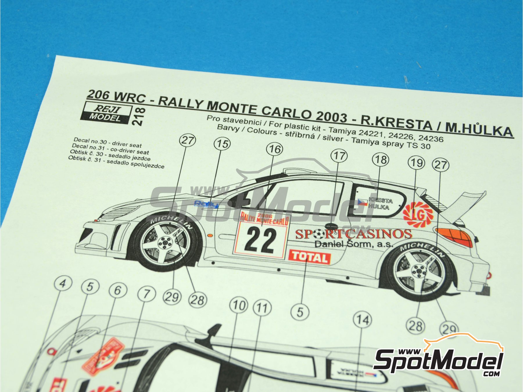 Reji Model 218: Marking / livery 1/24 scale Peugeot 206 WRC sponsored ...