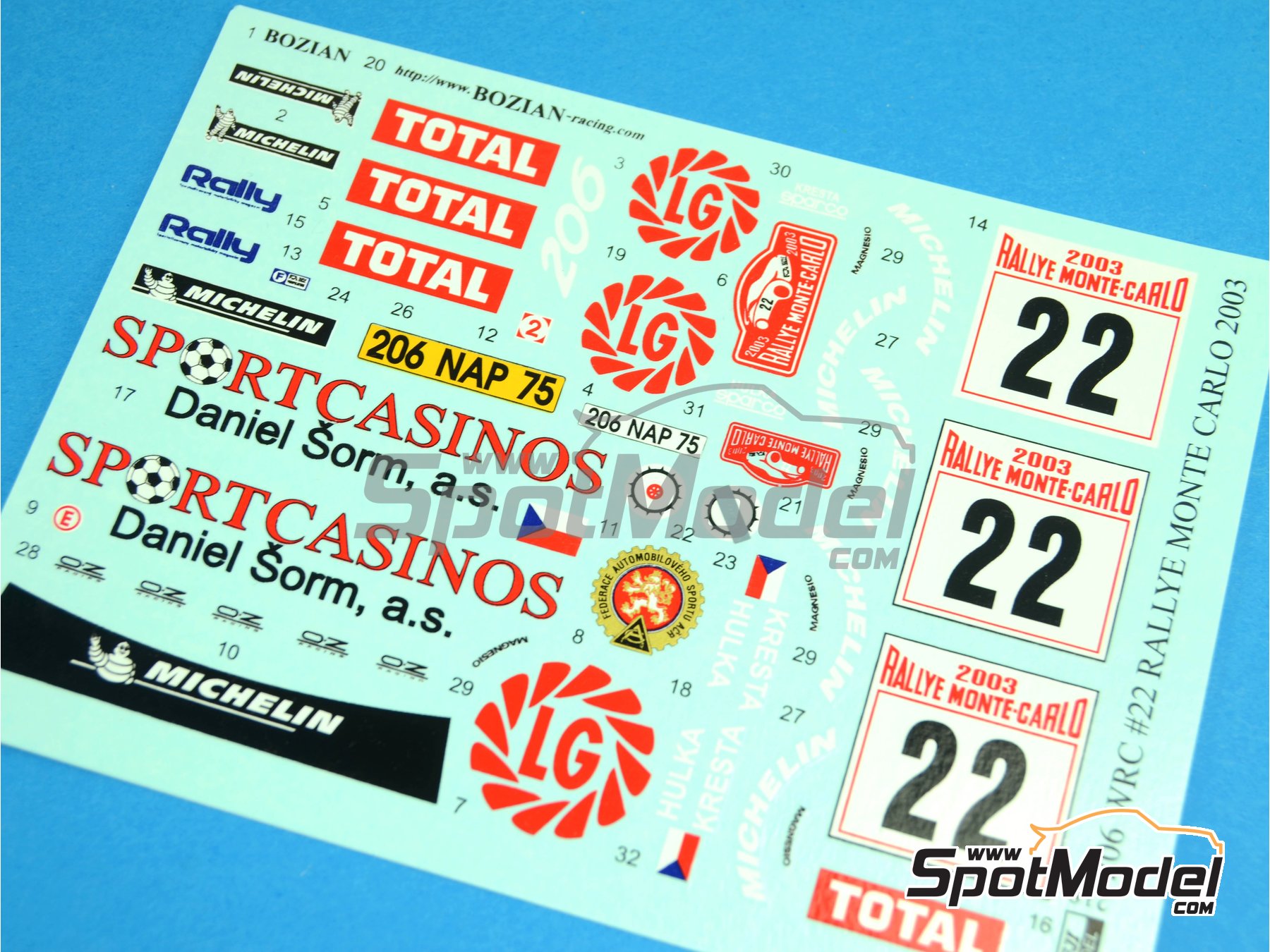 Reji Model 218: Marking / livery 1/24 scale Peugeot 206 WRC sponsored ...