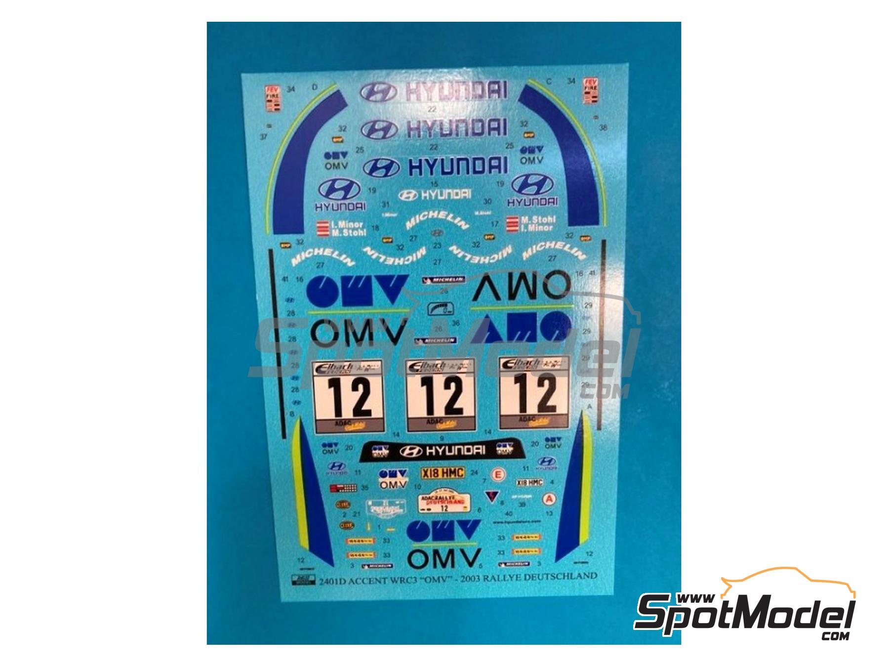 Reji Model 2401D: Car scale model kit 1/24 scale - Hyundai Accent WRC 3 ...