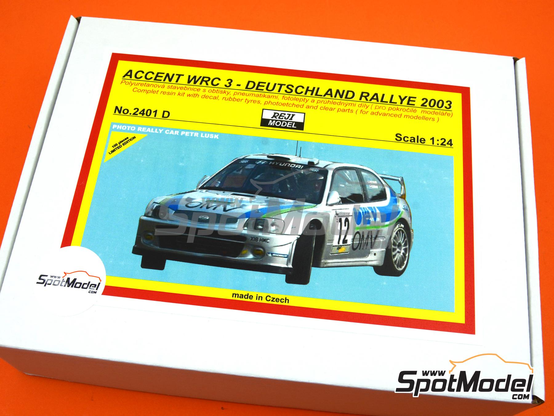 Reji Model 2401D: Car scale model kit 1/24 scale - Hyundai Accent WRC 3 ...
