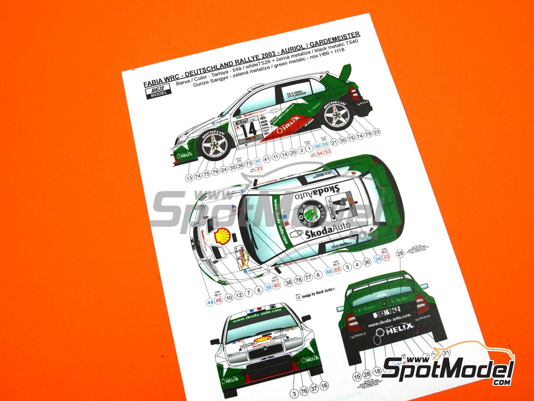 Reji Model 2405: Car scale model kit 1/24 scale - Skoda Fabia WRC Skoda ...