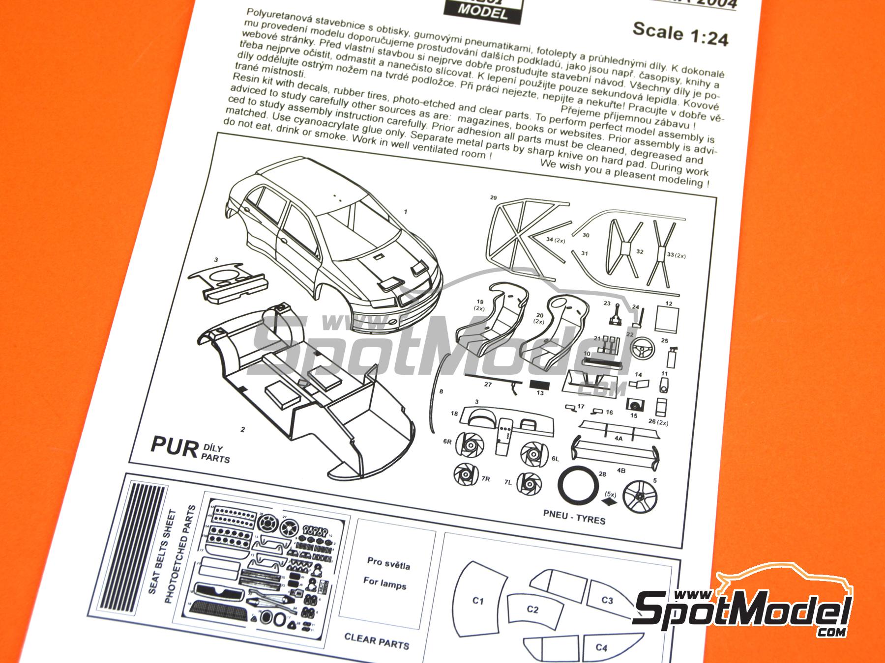 Reji Model 2405: Car scale model kit 1/24 scale - Skoda Fabia WRC Skoda ...