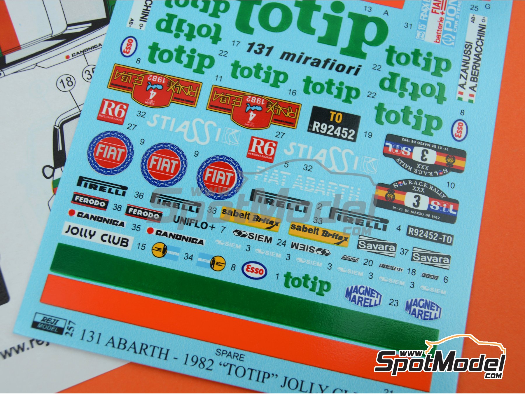 Reji Model 257: Marking / livery 1/24 scale - Fiat 131 Abarth sponsored ...