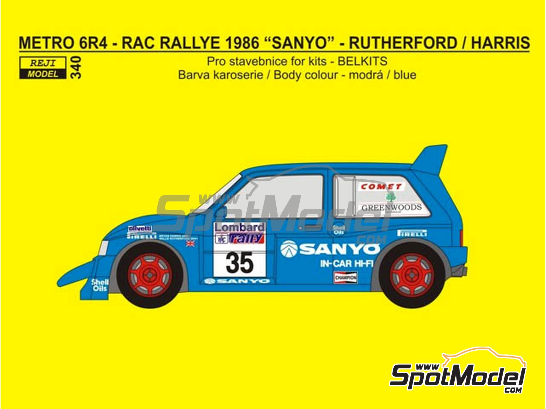Reji Model 340: Marking / livery 1/24 scale - MG Metro 6R4 sponsored by ...