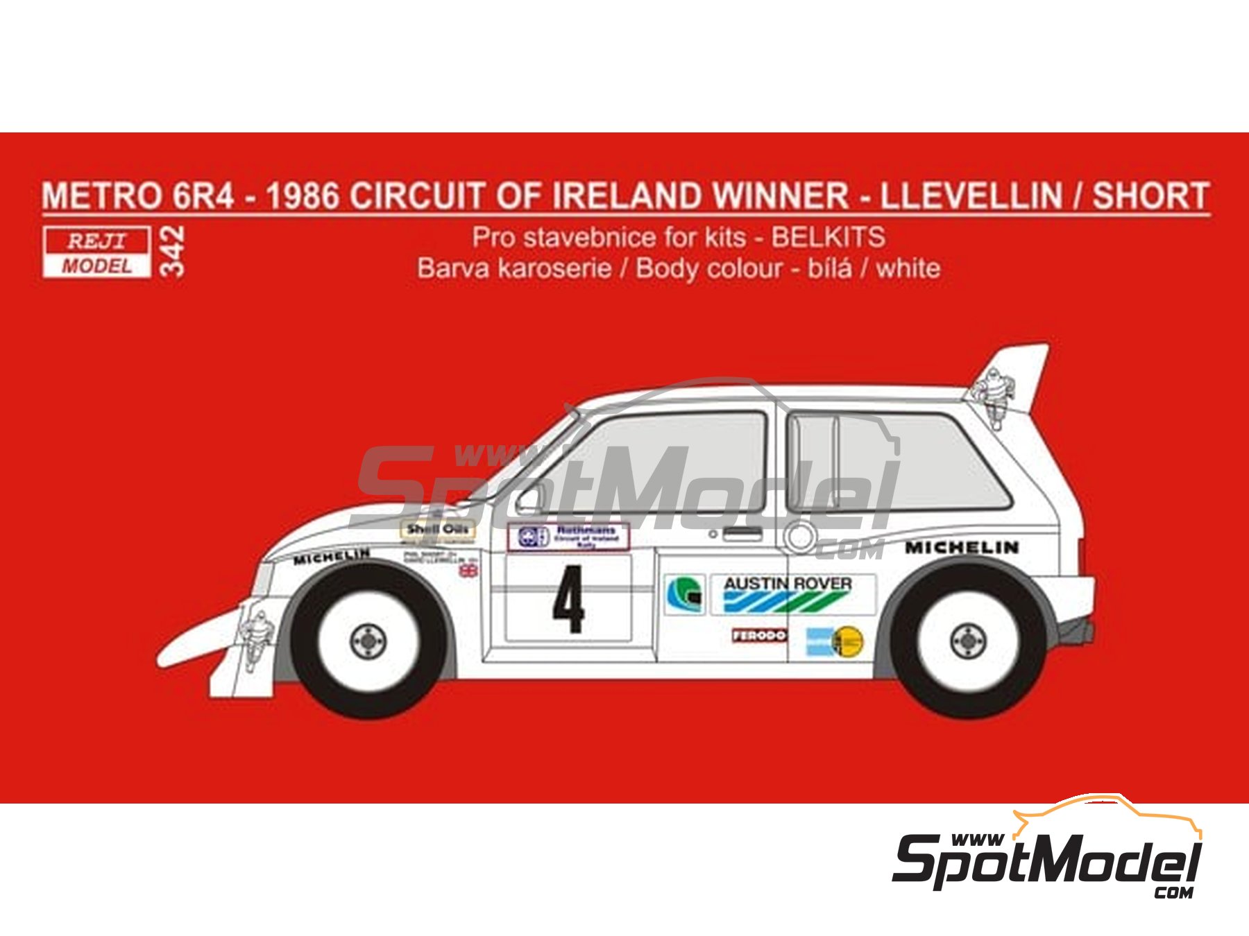Reji Model 342: Marking / livery 1/24 scale - MG Metro 6R4 #4 - David ...