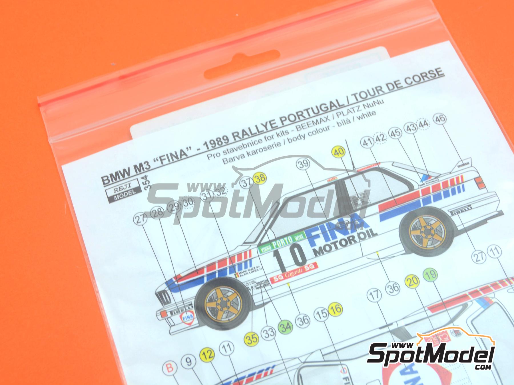 Reji Model 0354: Marking / livery 1/24 scale - BMW M3 E30 Group A ...